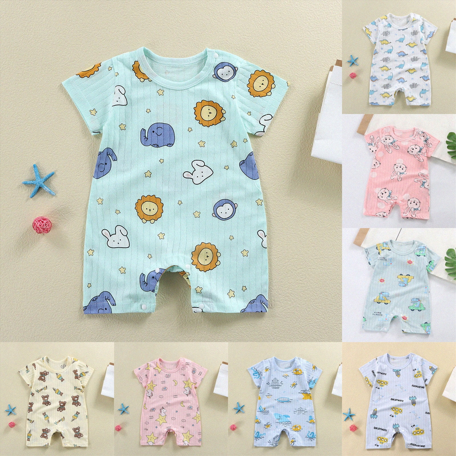 Caqnni Baby 18-24 Months One-Piece Romper Baby Romper Cartoon Baby ...