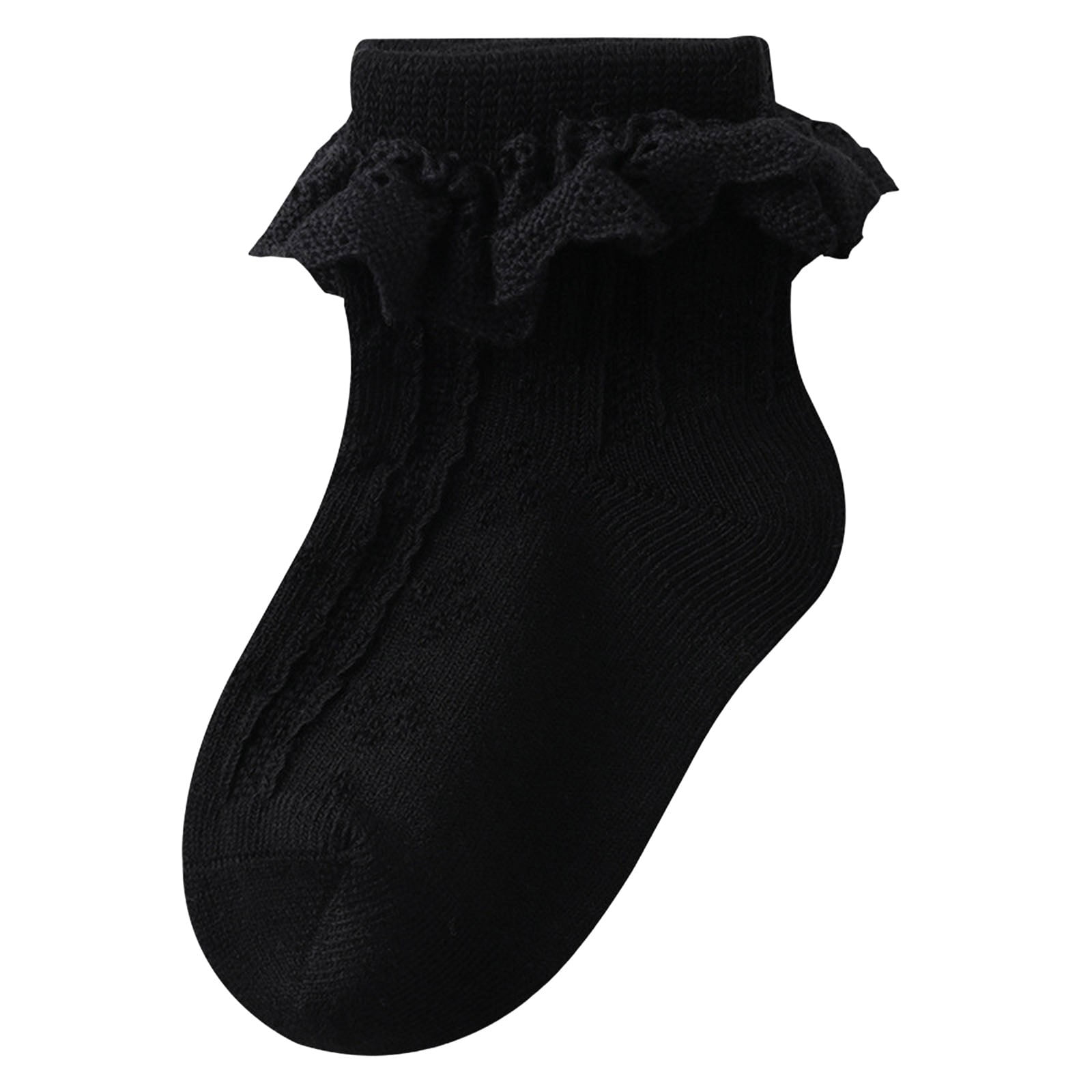 Caqnni Baby Girl Socks Frilly Ruffle Socks Cute Toddler Girl Sock ...