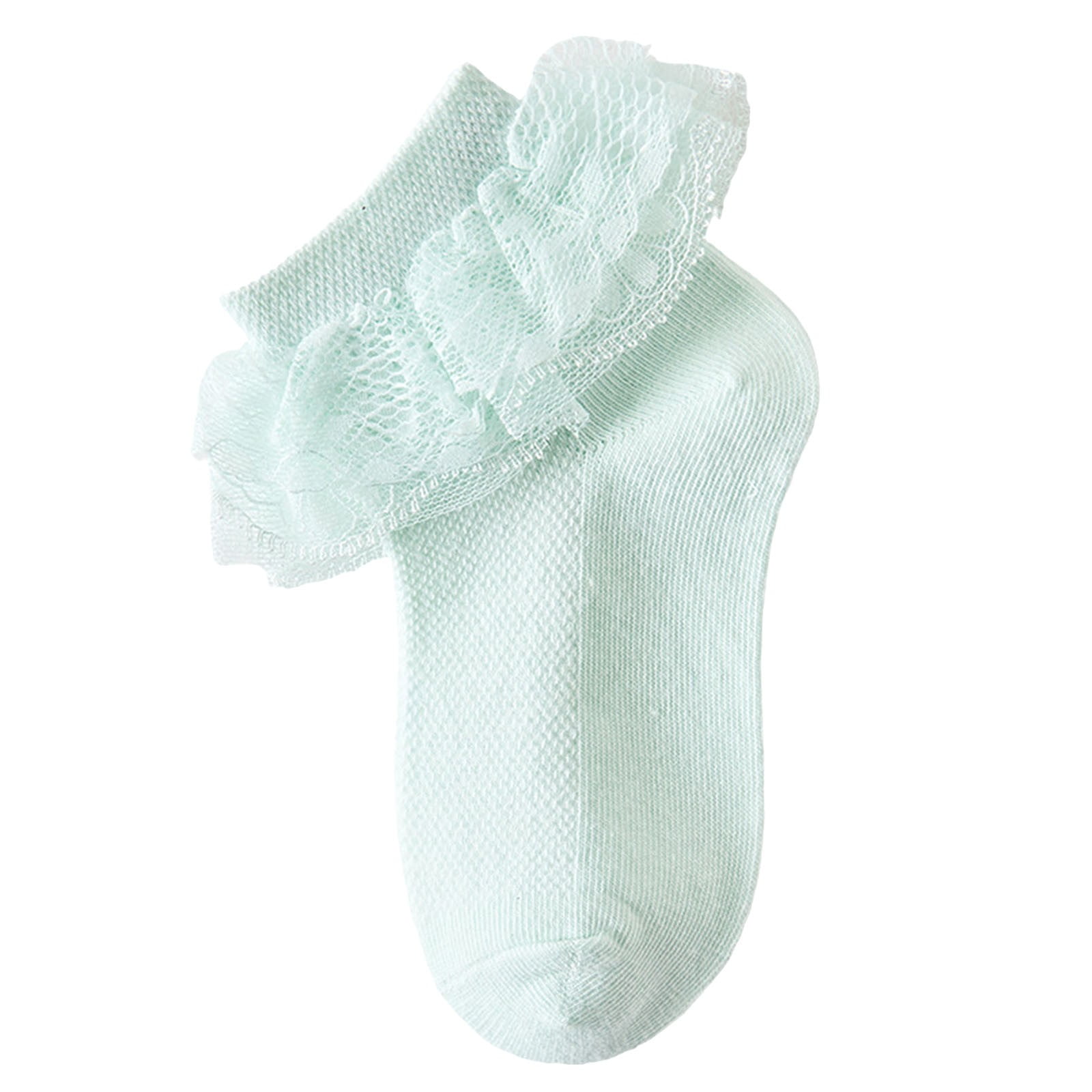 Caqnni Baby Lace Socks Baby Girls' Ruffle Socks Eyelet Princess Cotton ...