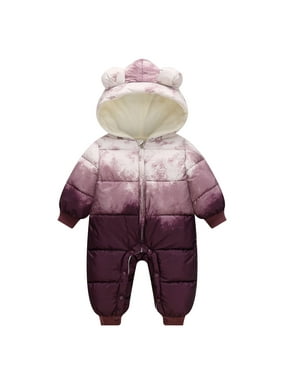 Lovebay Newborn Baby Girl Boy Hooded Bear Snowsuit Down Jumpsuit Puffer Romper Coat - Walmart.com