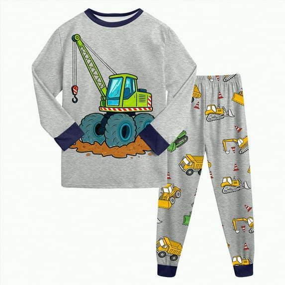 Caqnni Boys Girls Everyday Soft Set Long Sleeve 2 Piece Outfit with ...