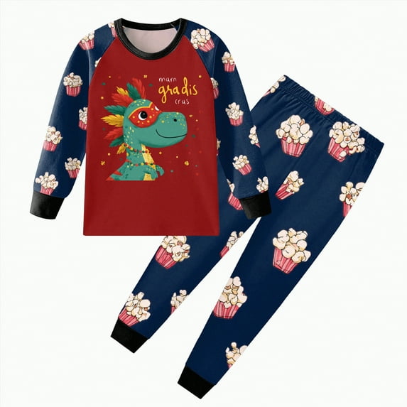 Caqnni Boys Girls Snug Fit 2PCs Set Long Sleeve Top & Pants with ...