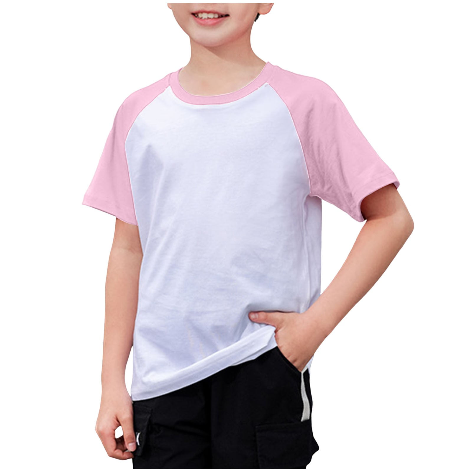 Caqnni Boys' Short Sleeve Oxford Dress Shirt Button Summer with Pocket ...