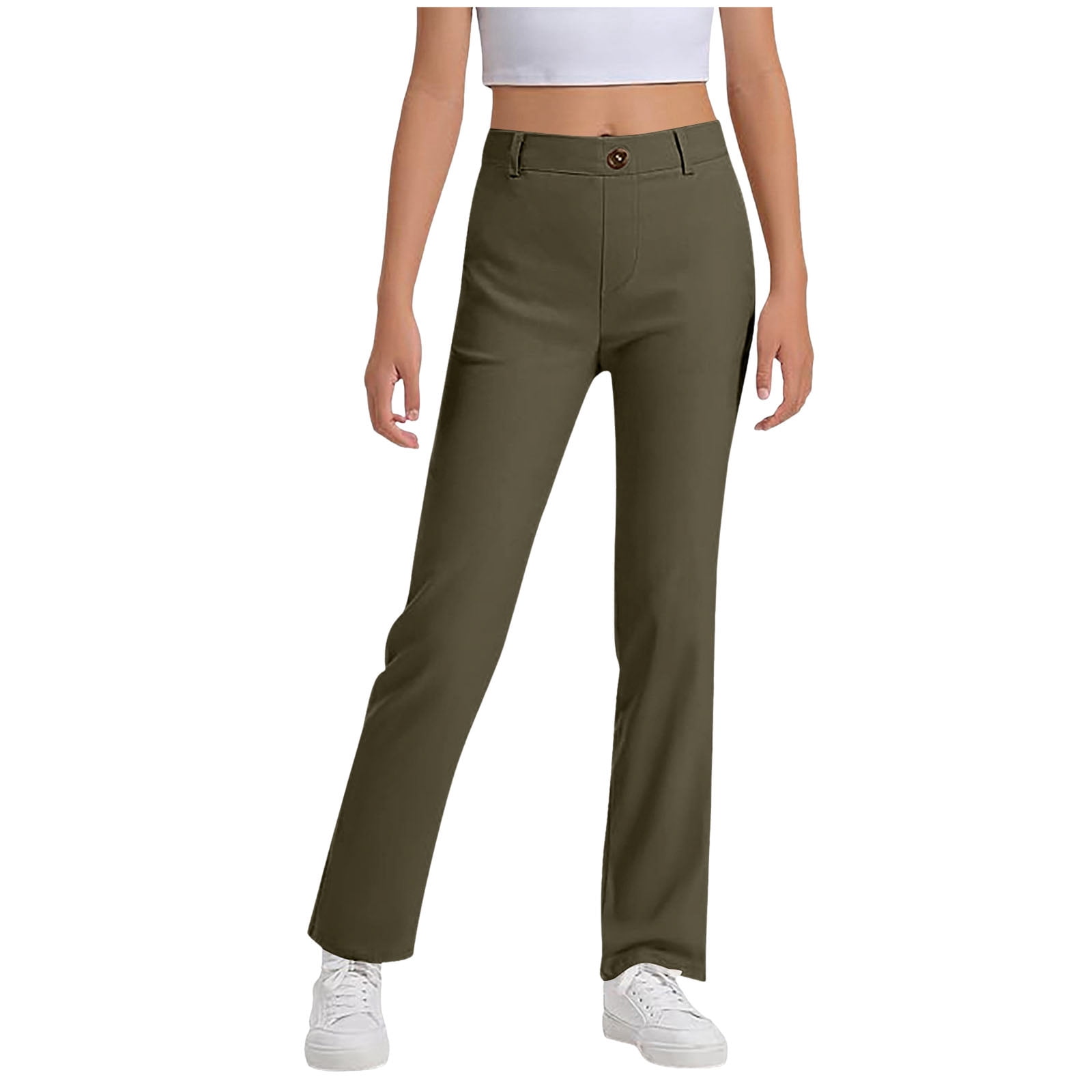 Caqnni Cargo Pants for Girls Casual High Waisted Drawstring Loose Fit ...