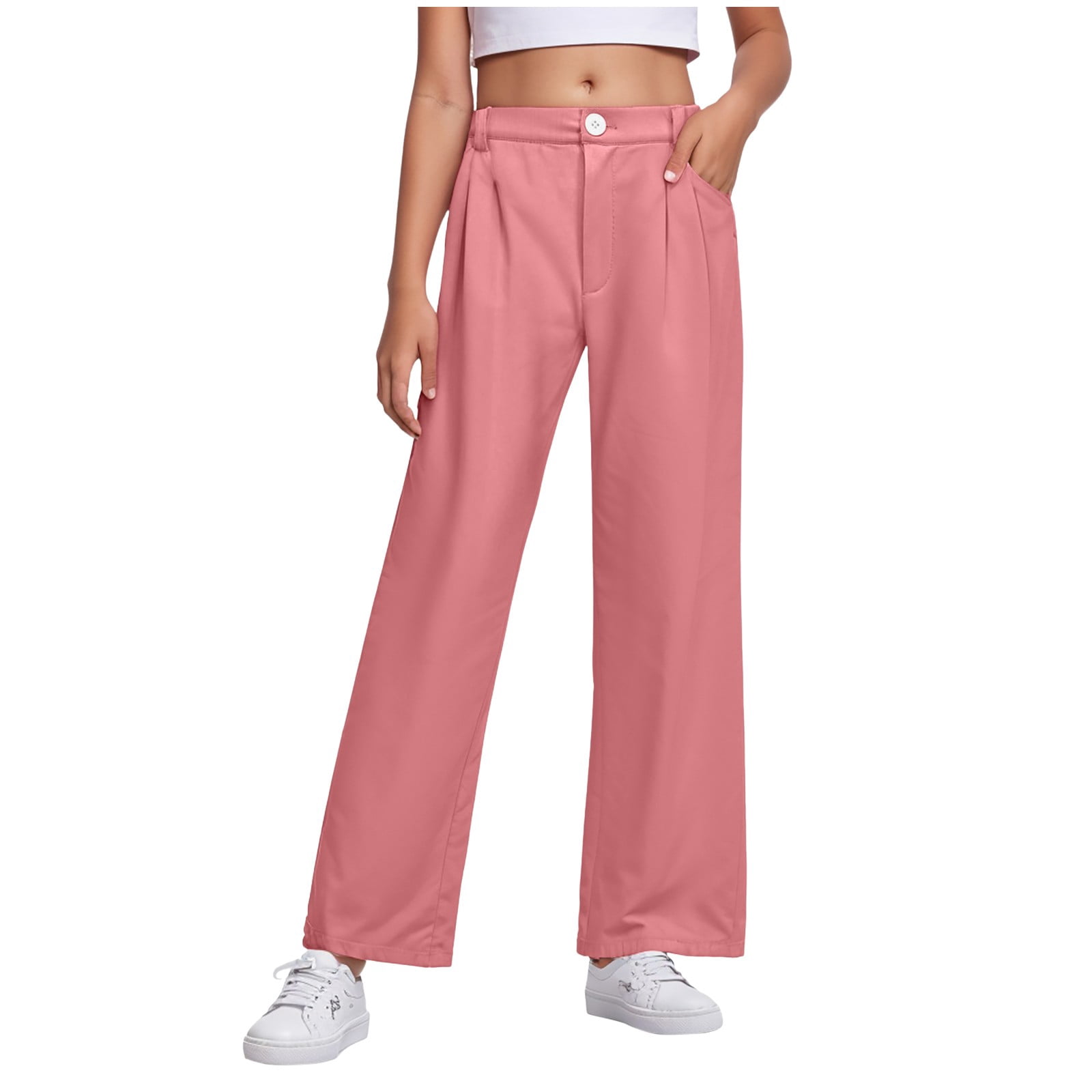 Caqnni Cargo Pants for Girls Parachute Baggy Joggers Pants Kids Clothes ...