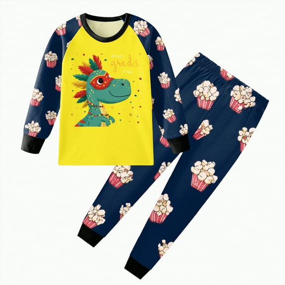 Caqnni Children's All-Day Play Set 2 Piece Soft Cotton Outfit with Long ...