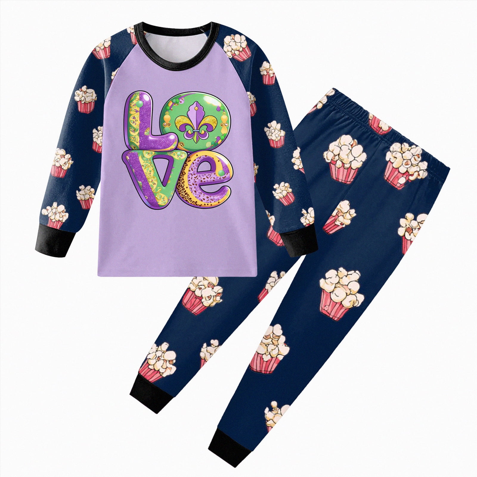 Caqnni Children's Wardrobe Staple Set Soft Long Sleeve Crewneck & Pants ...