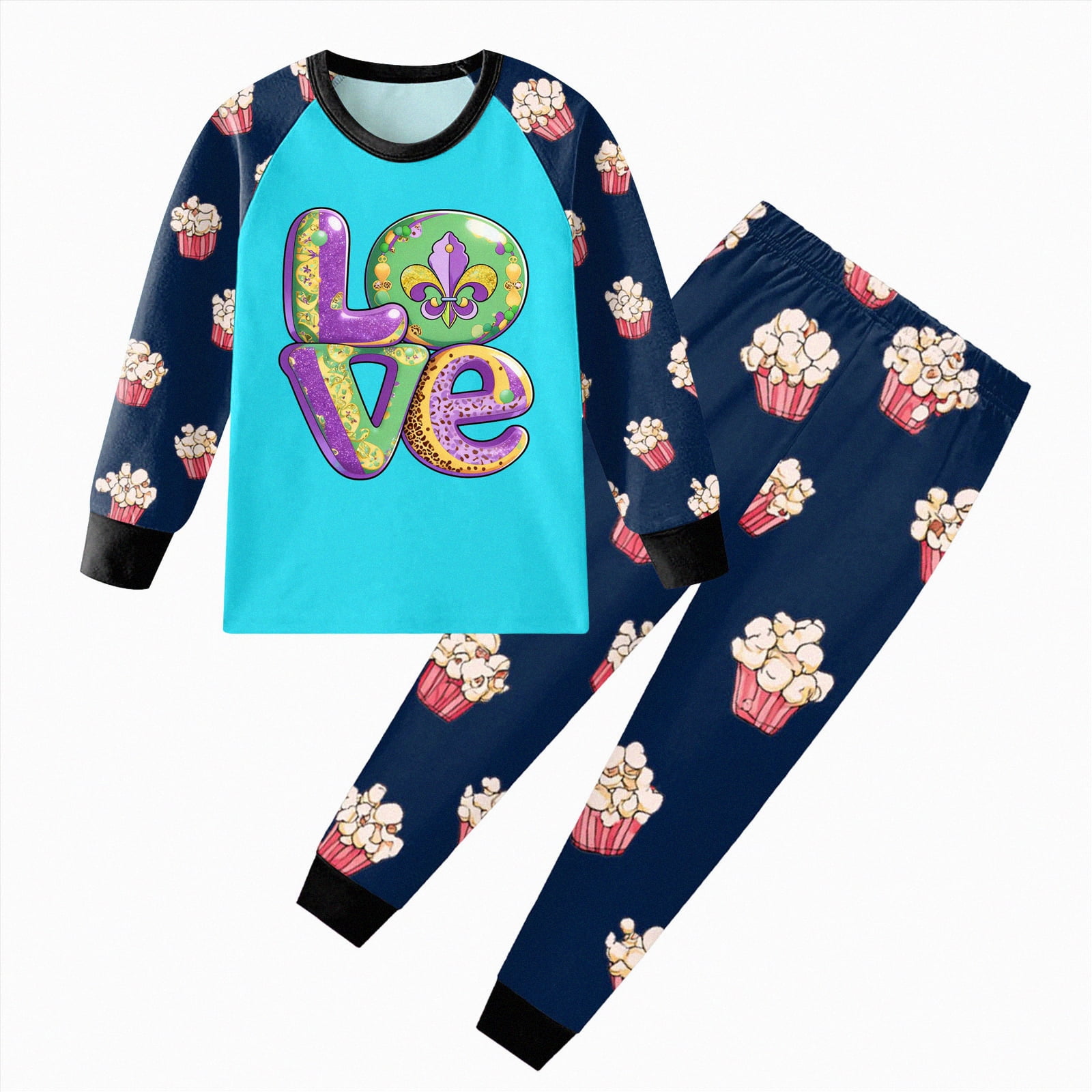 Caqnni Children's Wardrobe Staple Set Soft Long Sleeve Crewneck & Pants ...