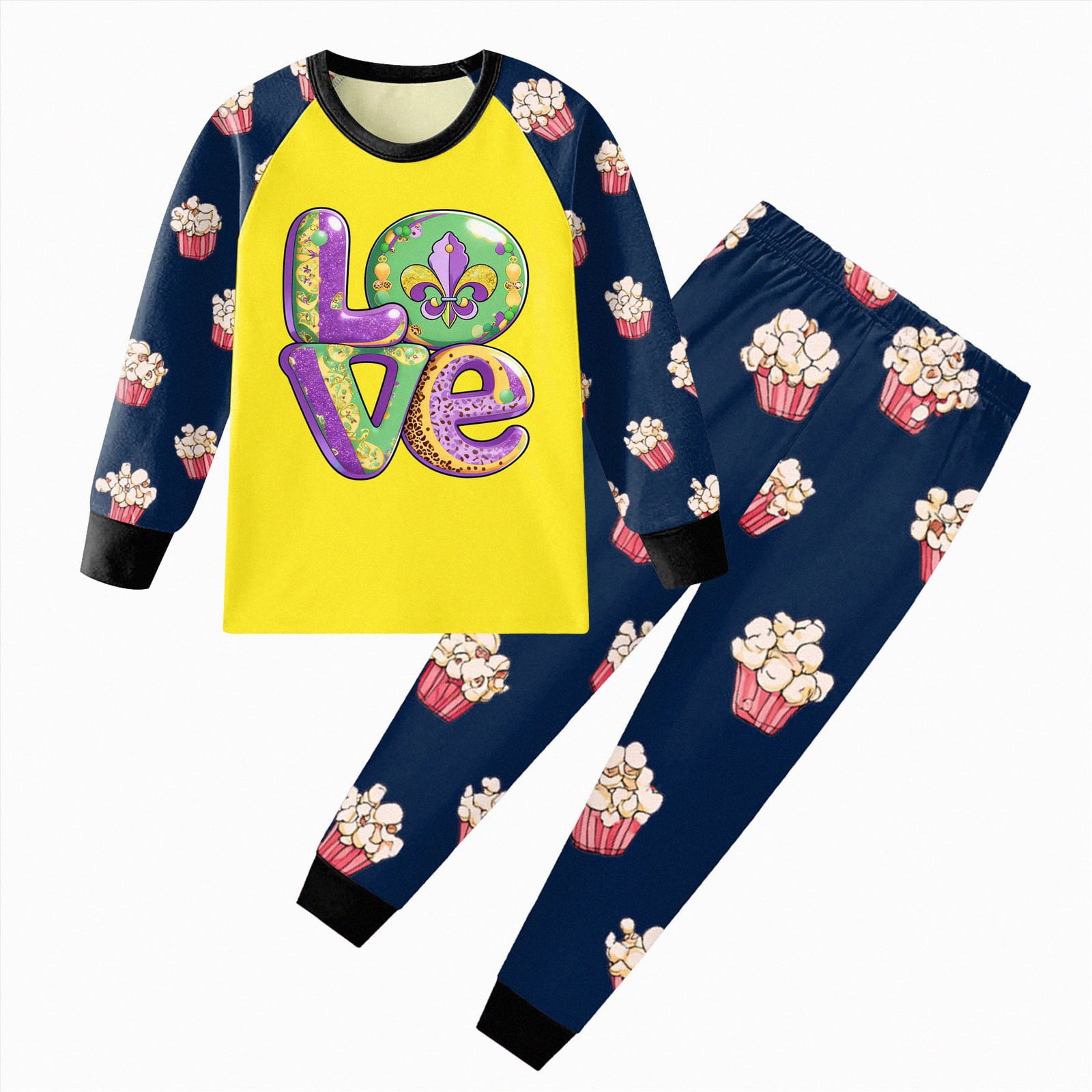 Caqnni Children's Wardrobe Staple Set Soft Long Sleeve Crewneck & Pants ...