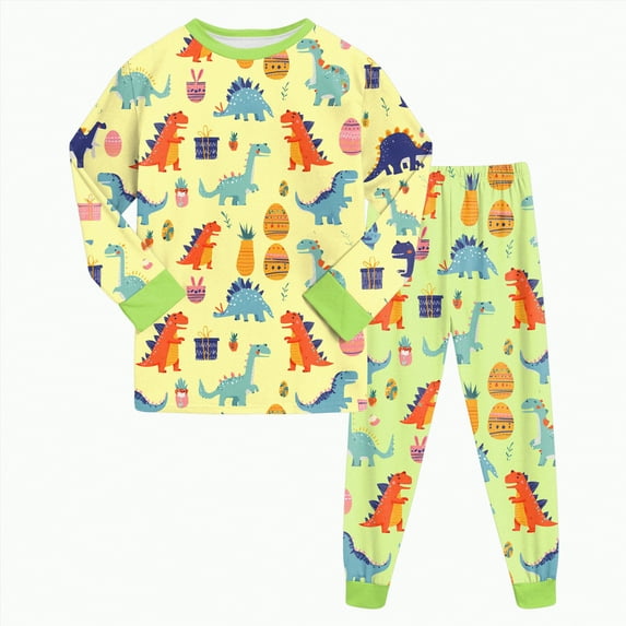 Caqnni Easy Wear Kids 2 Piece Set Simple Pull-On Crewneck Long Sleeve ...