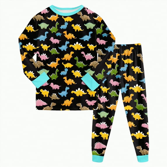 Caqnni Easy Wear Kids 2 Piece Set Simple Pull-On Crewneck Long Sleeve ...