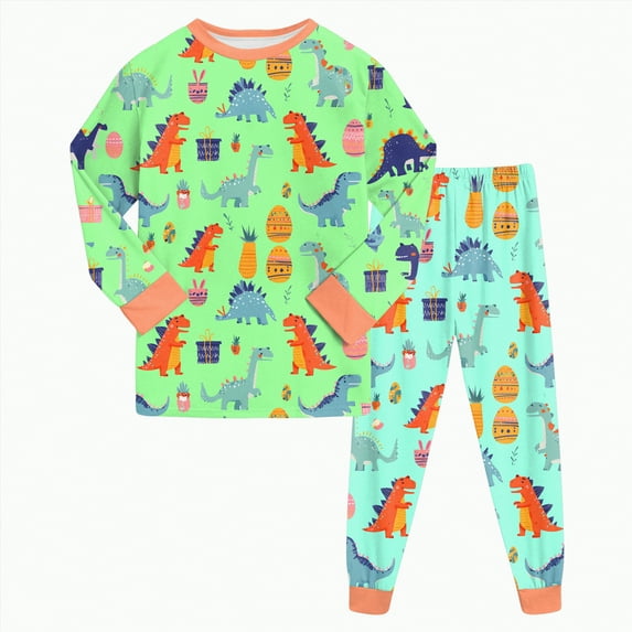 Caqnni Easy Wear Kids 2 Piece Set Simple Pull-On Crewneck Long Sleeve ...