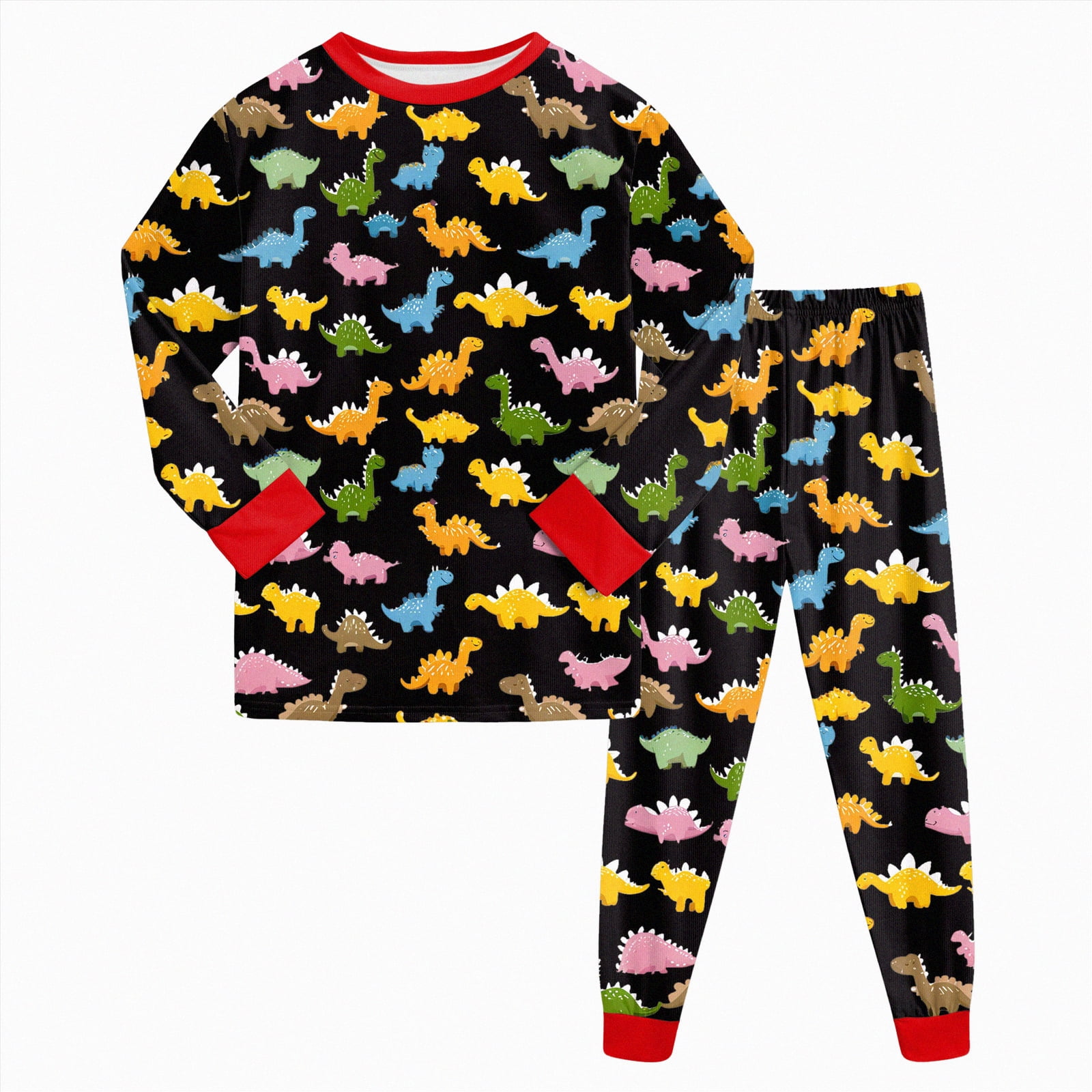 Caqnni Easy Wear Kids 2 Piece Set Simple Pull-On Crewneck Long Sleeve ...