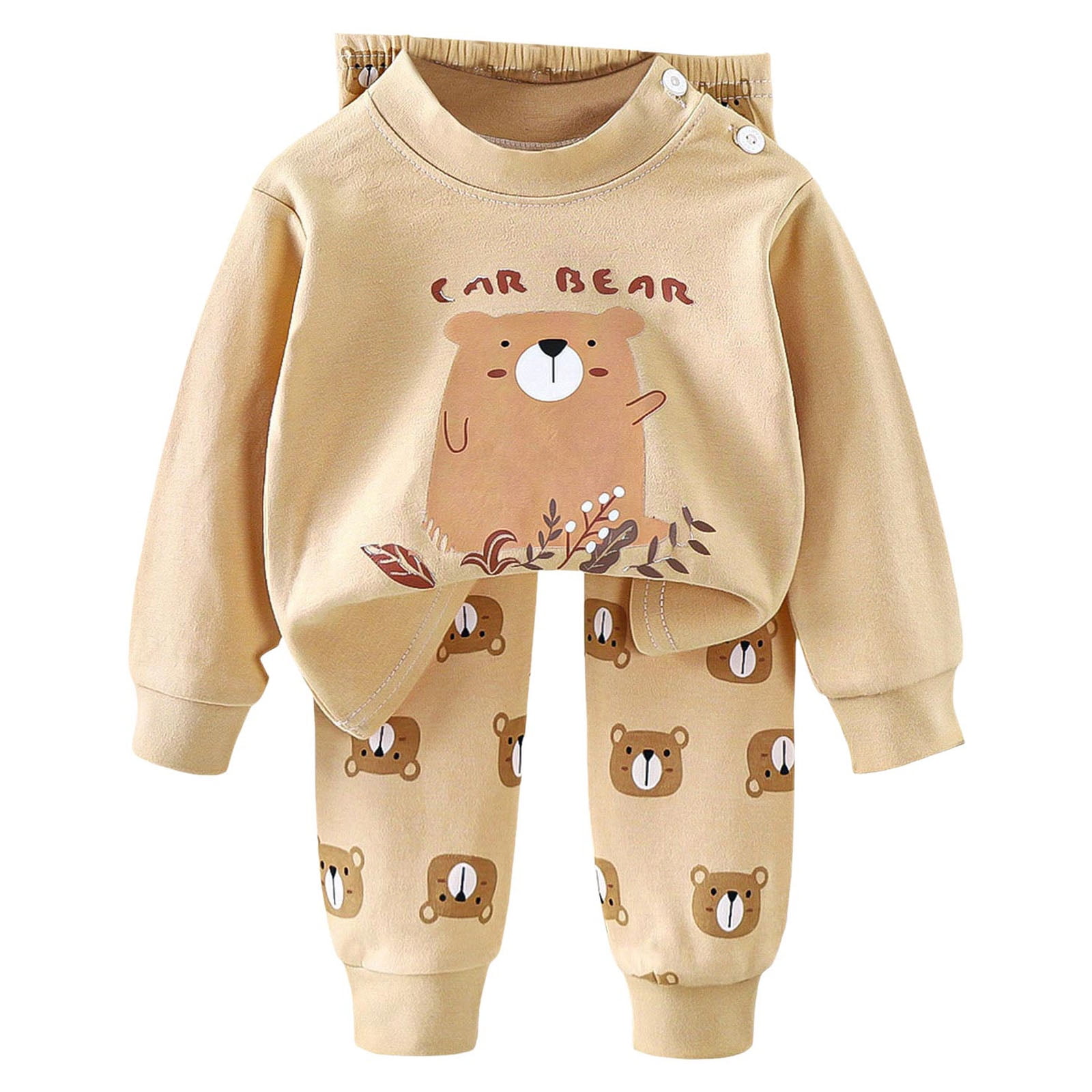 Caqnni Fall Winter Baby Girl Outfit Crewneck Sweatshirt Pants Sweatsuit ...