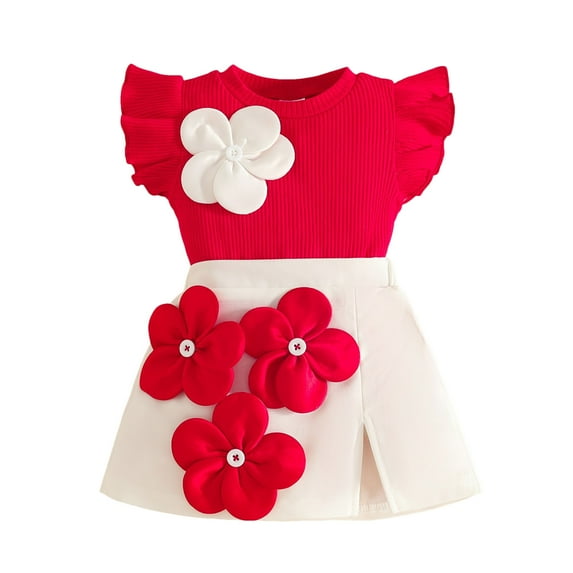 Caqnni Gift Ready Summer 2Pcs Outfits Set for Toddler Girls – Cute ...