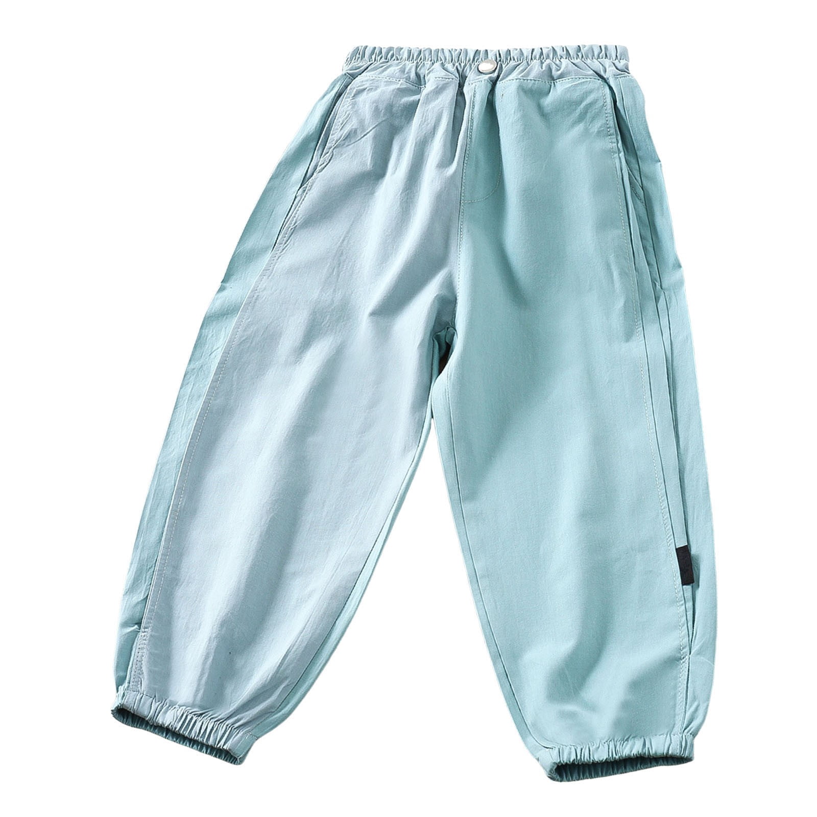 Caqnni Girl's Casual Elastic Waist Zip Up Denim Pants Straight Leg ...