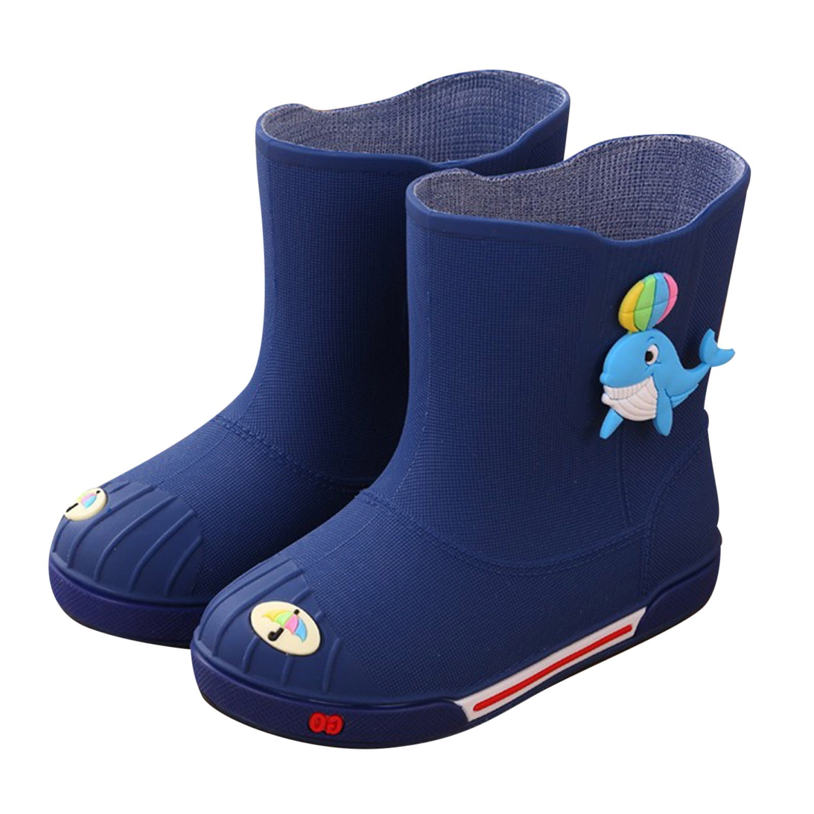 Caqnni Girl's Waterproof Rain Boot with Easy Pull on Handles ...
