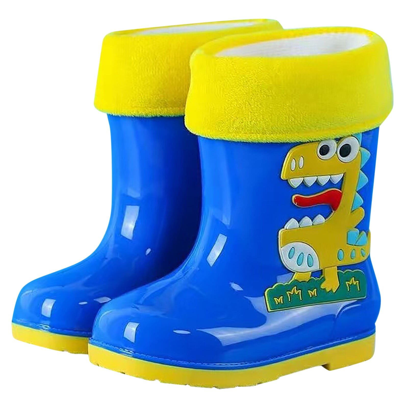 Caqnni Girl's Waterproof Rain Boot with Easy Pull on Handles ...