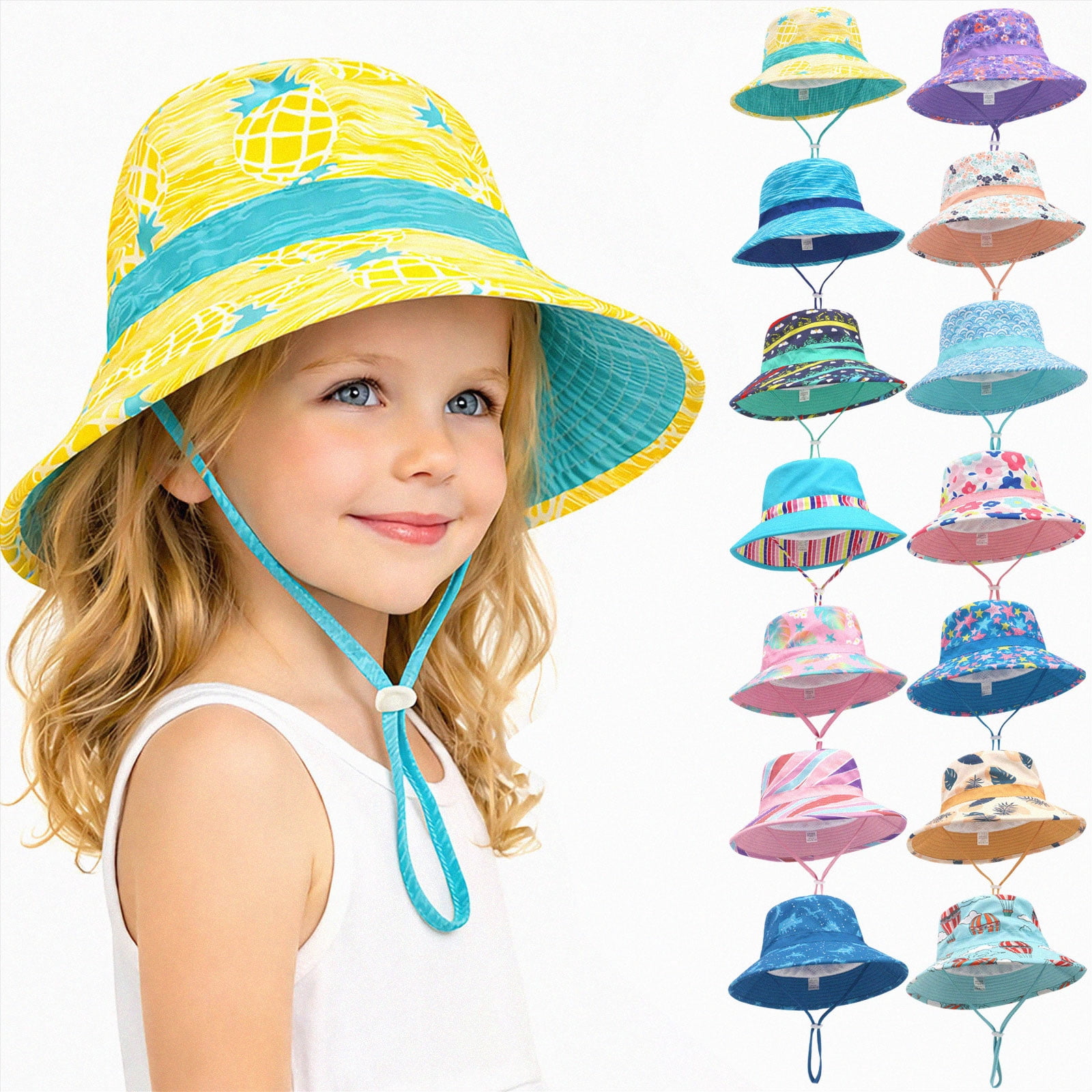 Caqnni Girls Boys Outdoor Play Hat XS Children Bucket Hat Comfortable ...