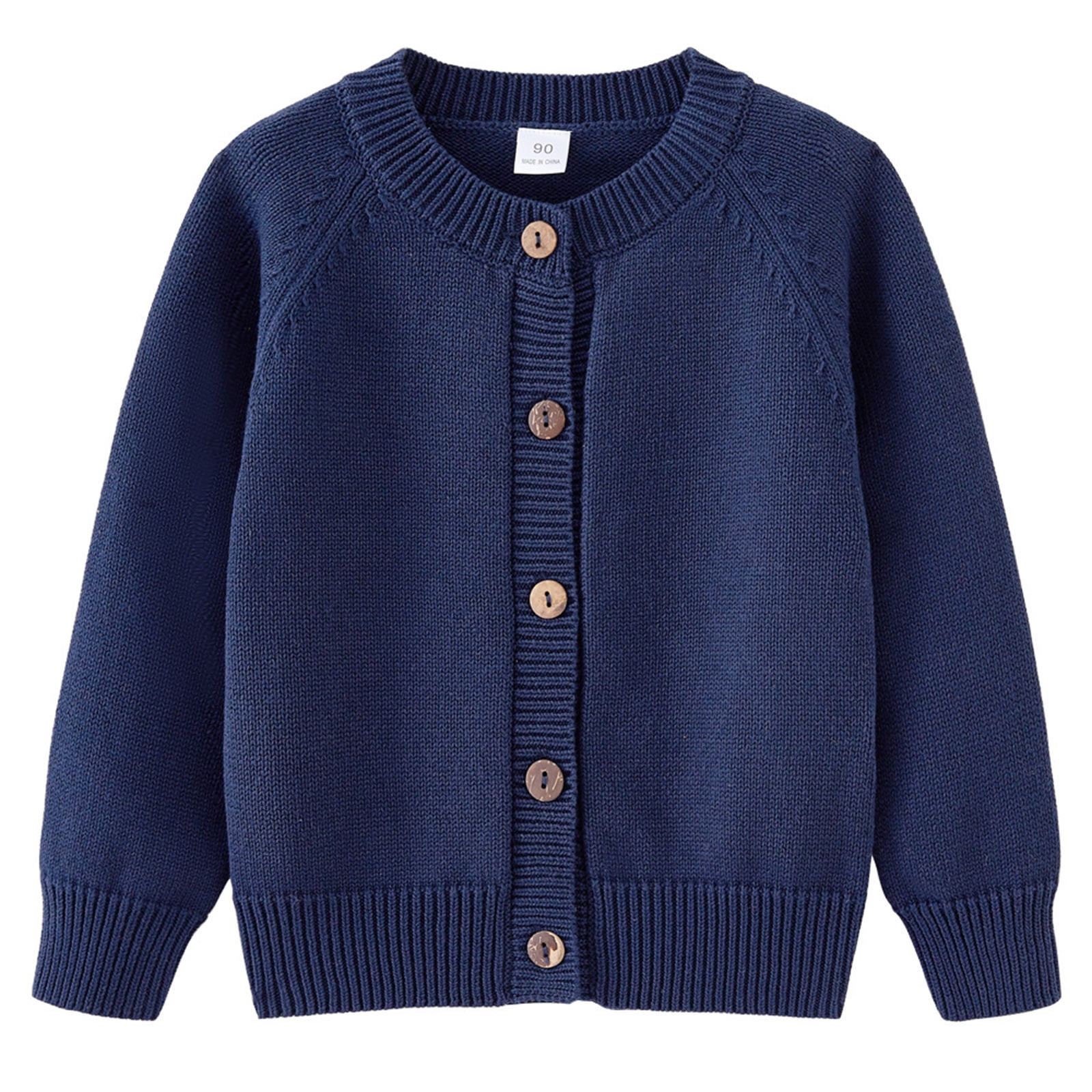 Caqnni Girls Cardigan Cable Knit Sweater Long Sleeve Open Front Button ...