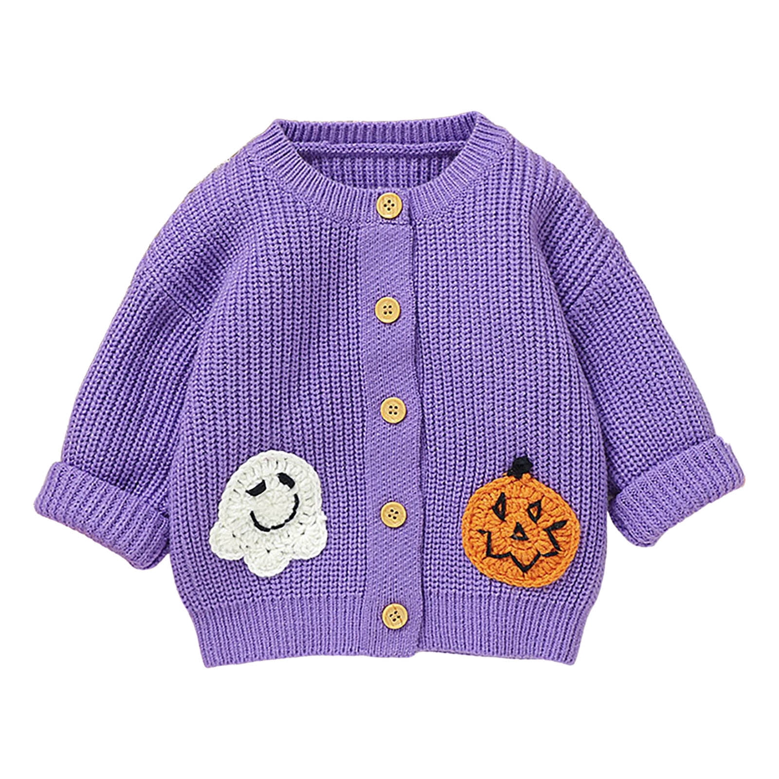 Caqnni Girls Cardigan Sweater Toddler Long Sleeve Button Knit Solid ...