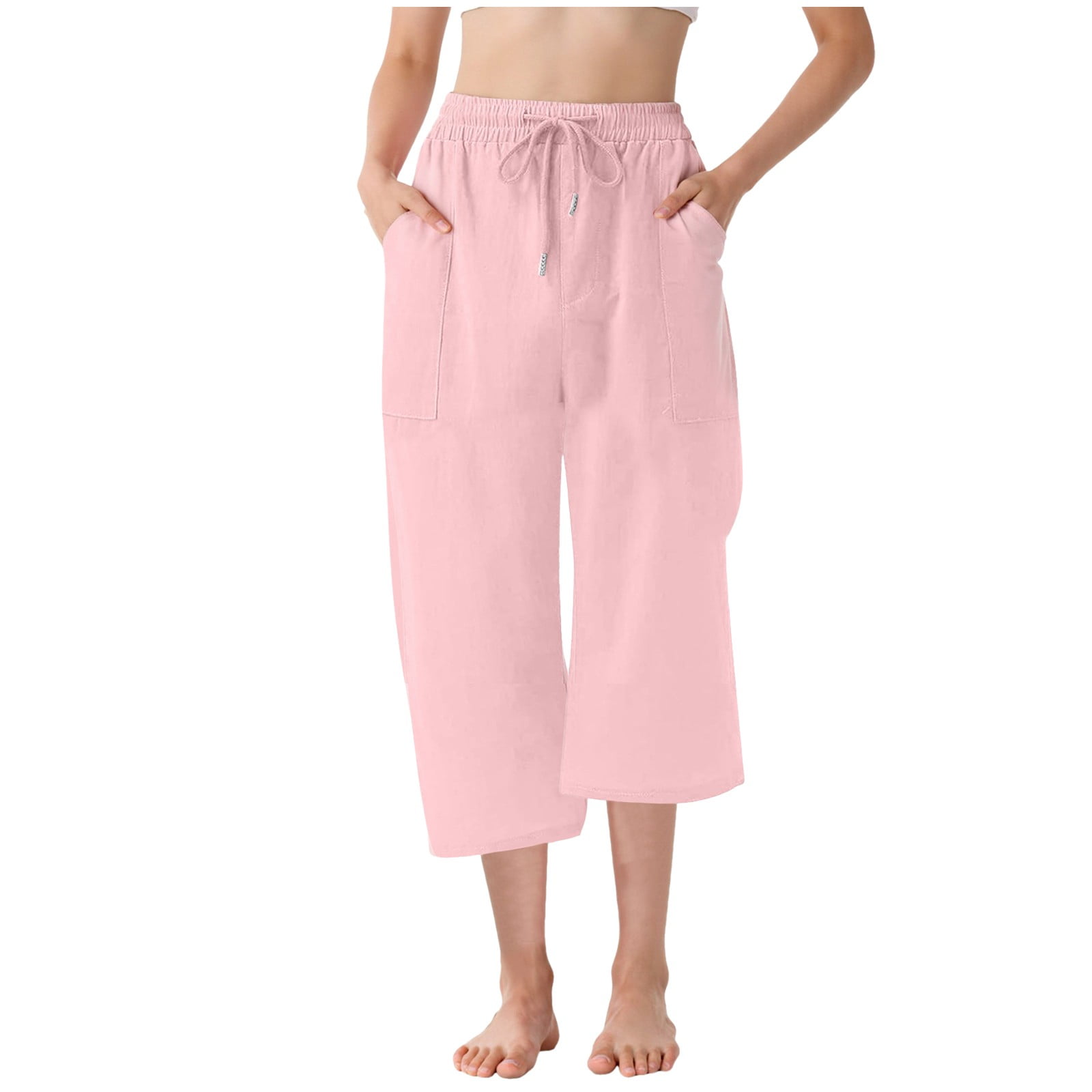Caqnni Girls Cotton Yoga Sweatpants Athletic Lounge Drawstring Pants ...