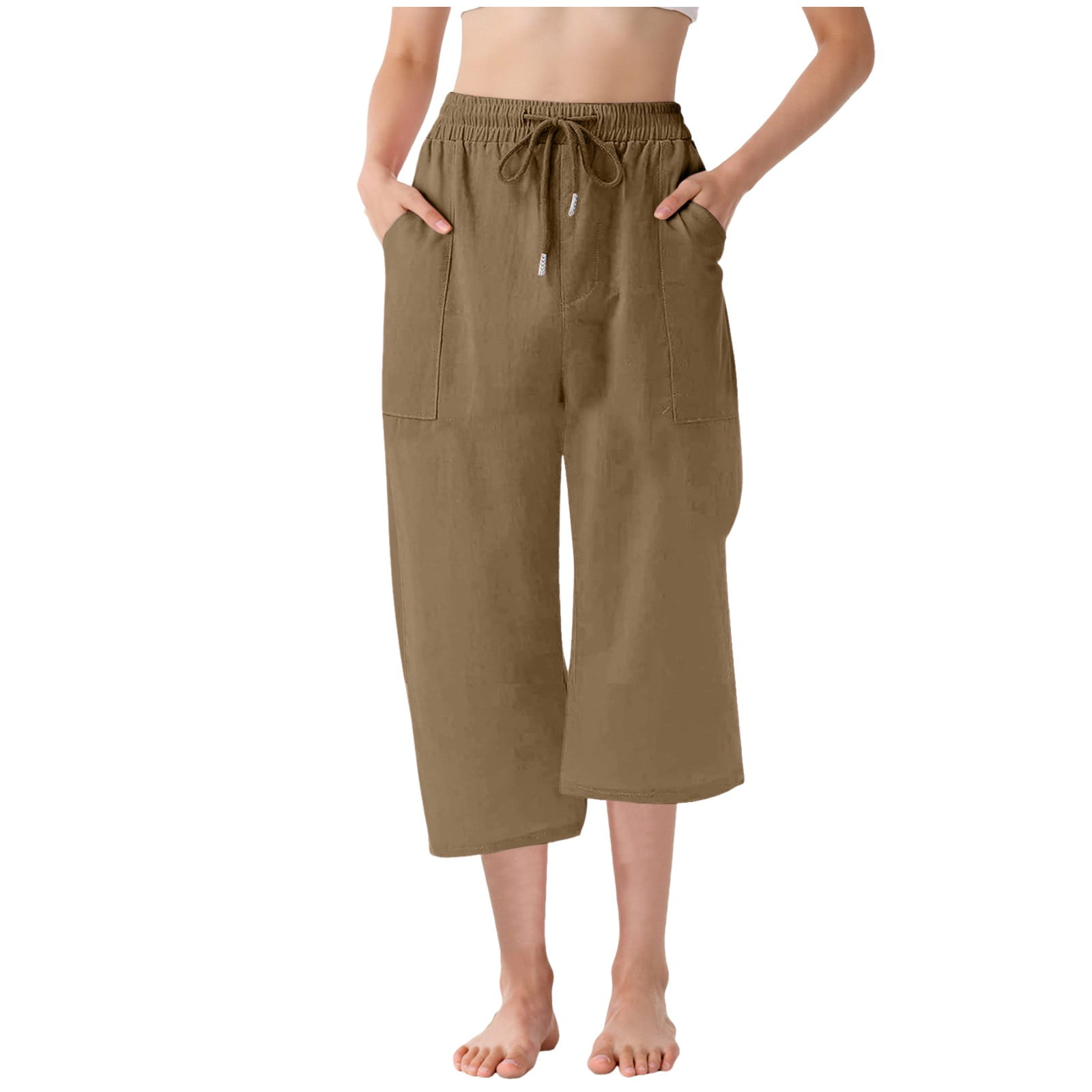 Caqnni Girls Cotton Yoga Sweatpants Athletic Lounge Drawstring Pants ...