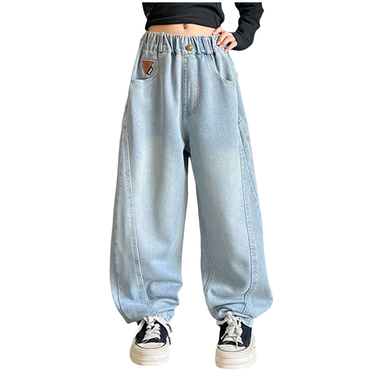 Caqnni Girls Drawstring Pants Elastic Waist Casual Jogger Yoga Pants ...