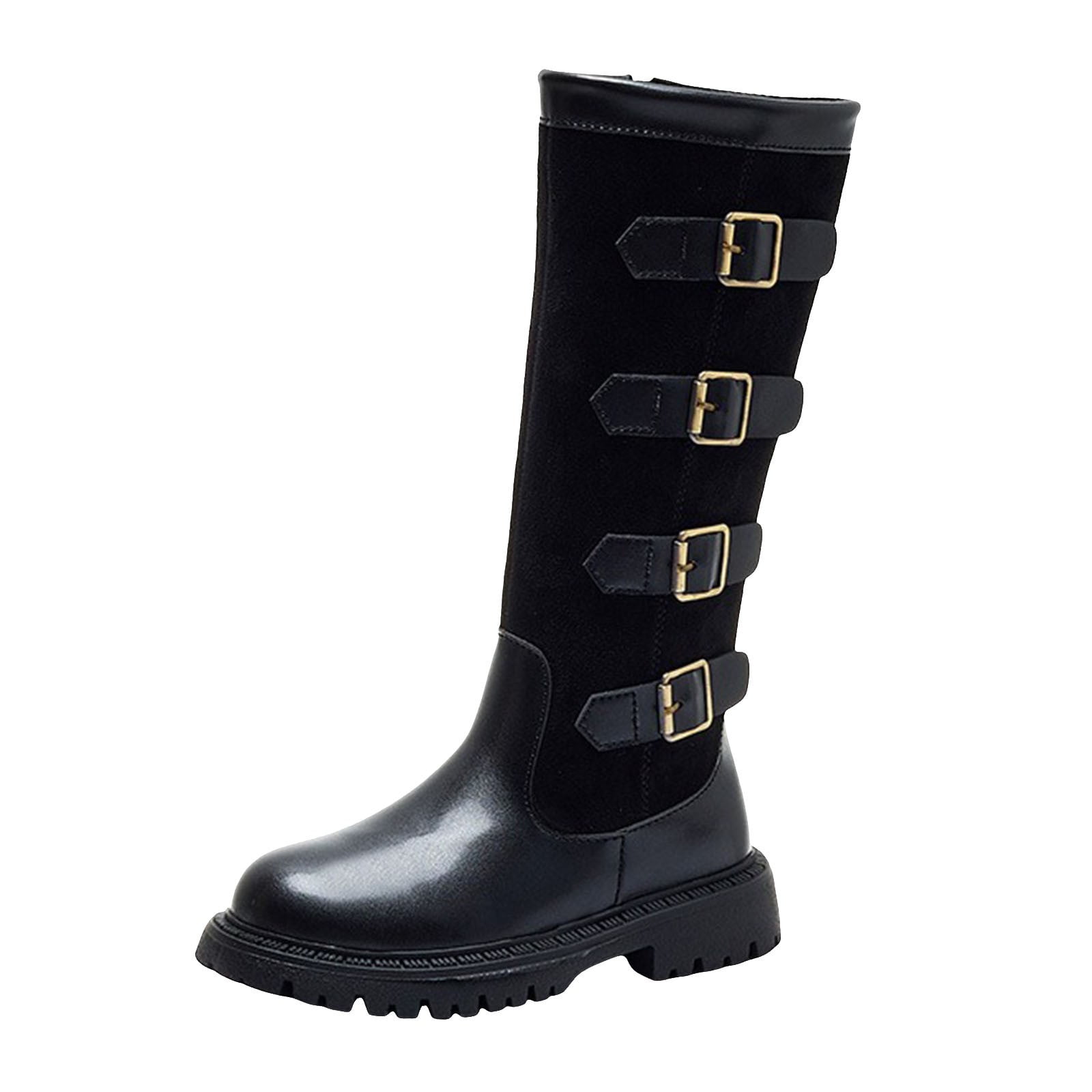 Caqnni Girls Knee High Winter Motorcycle Riding Boots Girls Autumn ...