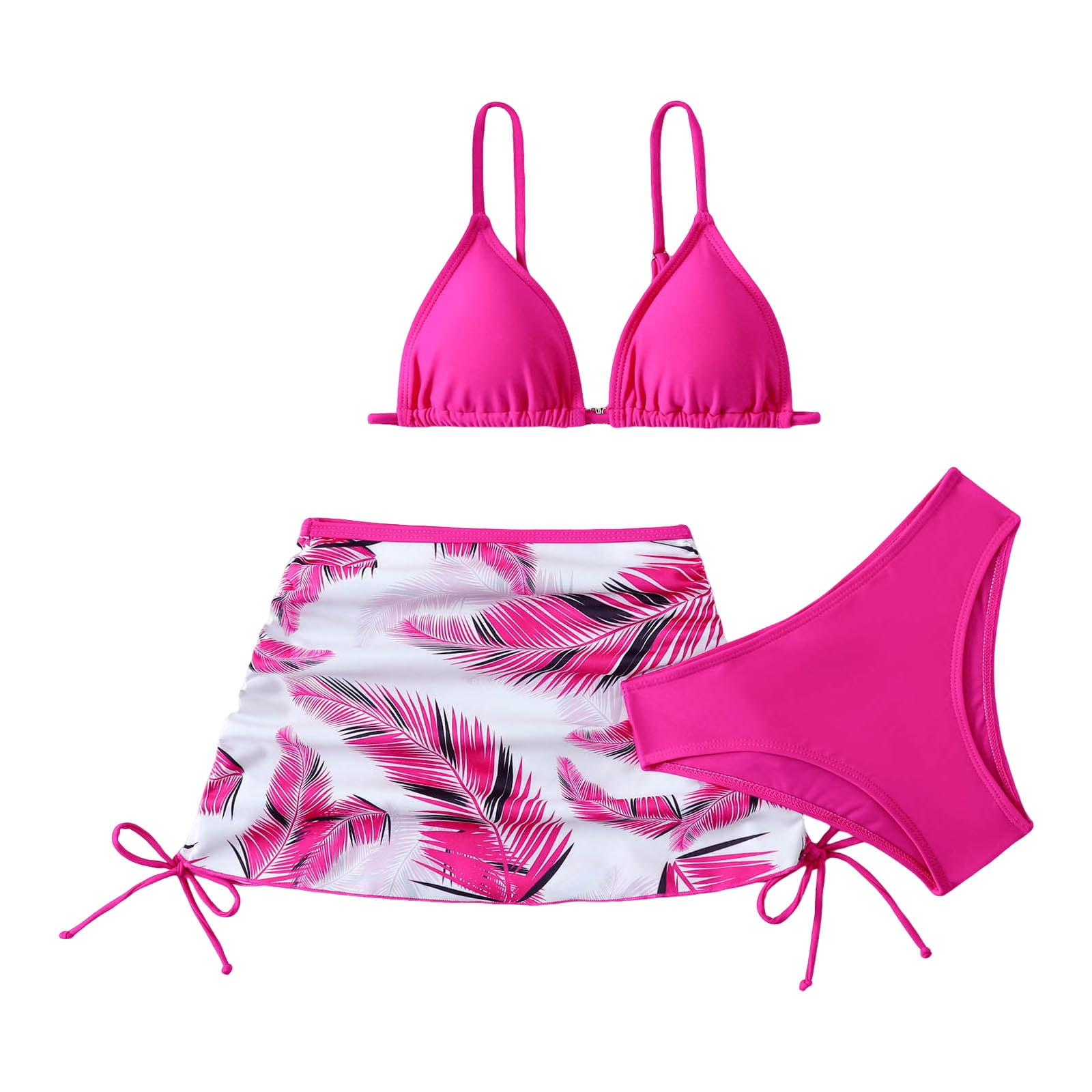 Caqnni Girls Swimsuits Bikini Set 2 Piece Bathing Suit Color Contrast ...