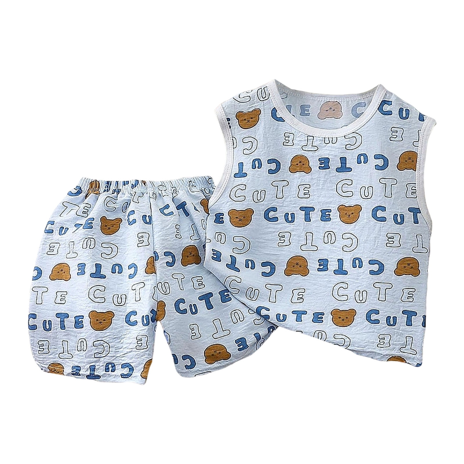 Caqnni Girls Two Piece Sets Short Sleeve Tshirts and Drawstring Shorts ...