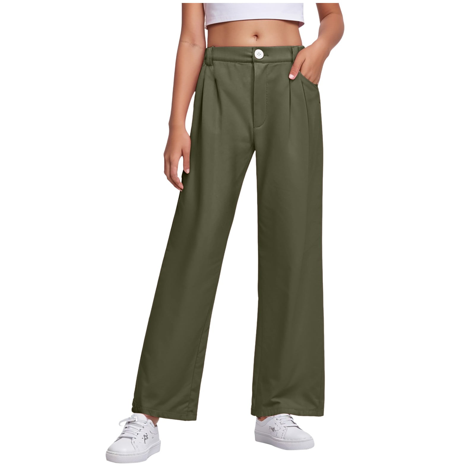 Caqnni Girls s Casual Pants-Solid Color Soft Trousers-Girls Sweatpants ...