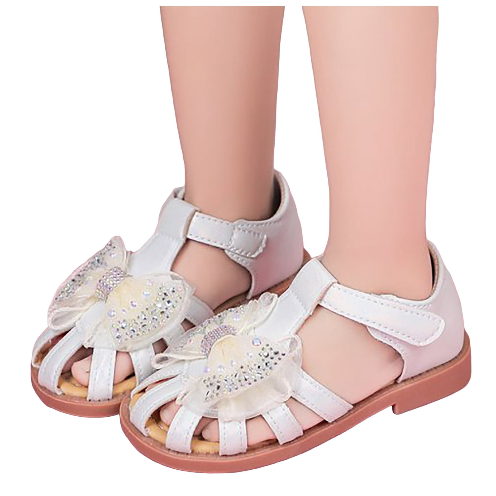 Caqnni Jelly Sandals for Girls,Closed Toe Princess Summer Dress Shoes Fisherman Gladiator Water ...