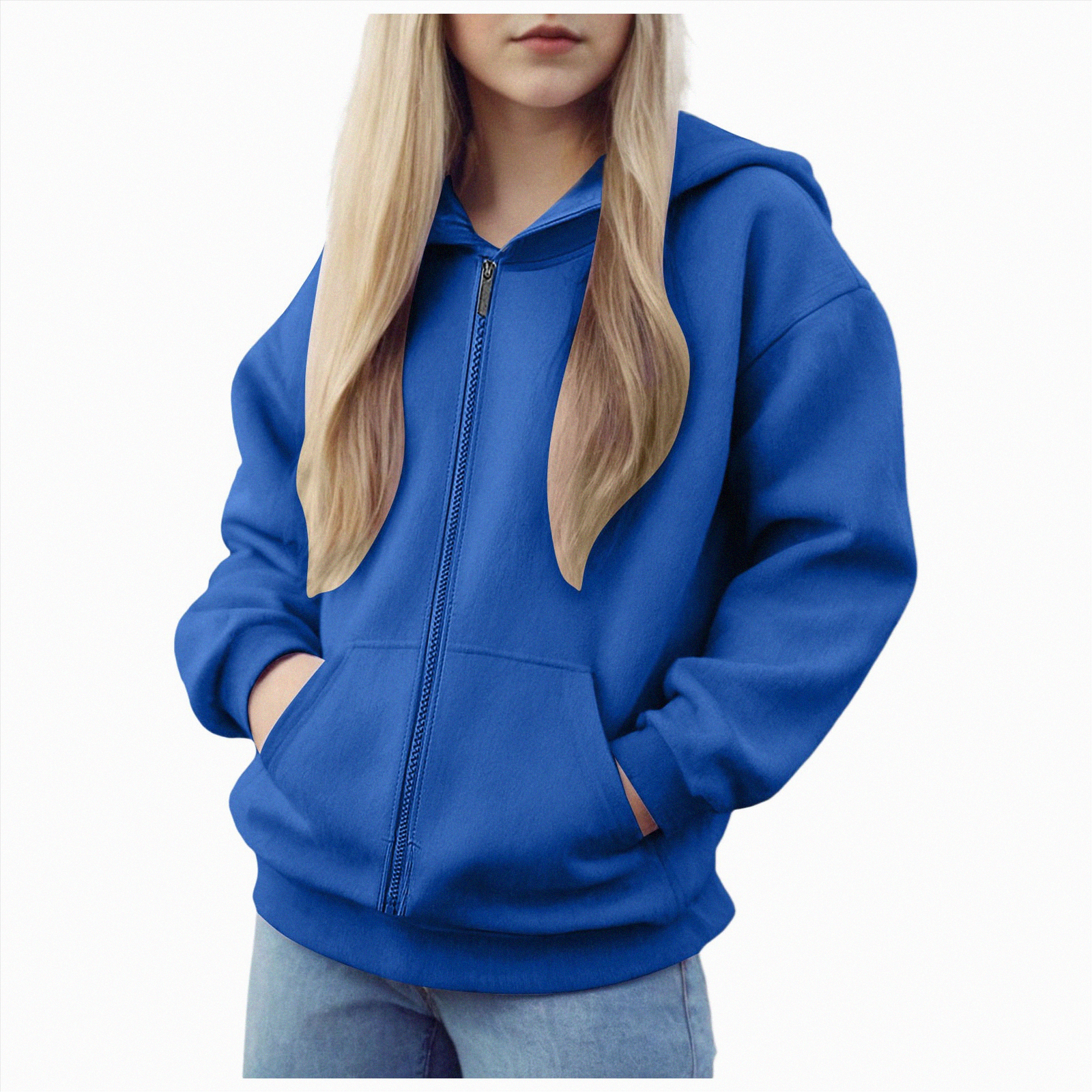 Caqnni Kids Boys Little Girls Sweatshirt Zip Up Jackets Color Solid ...