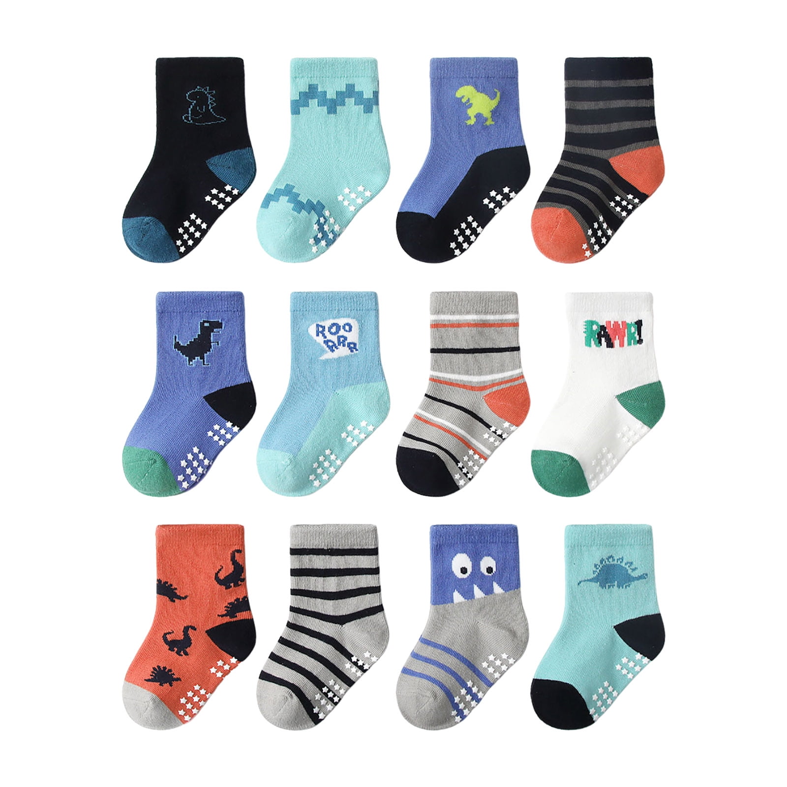Caqnni Kids Classics Crew Socks 12 Pairs Child Boy Boys Girls Athletic ...