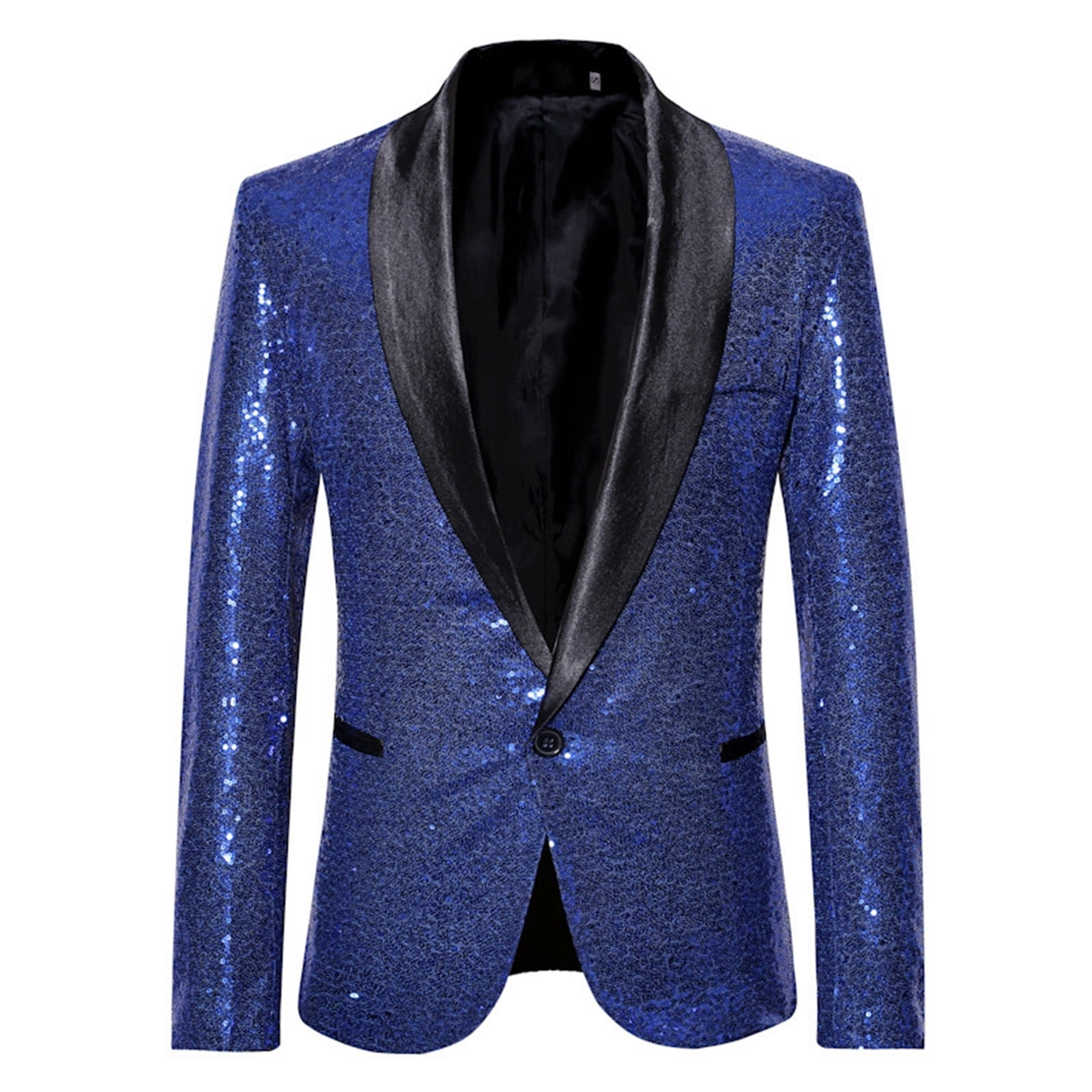Caqnni Men Fashion Velvet Sequins Pattern Suit Jacket Blazer Dinner ...