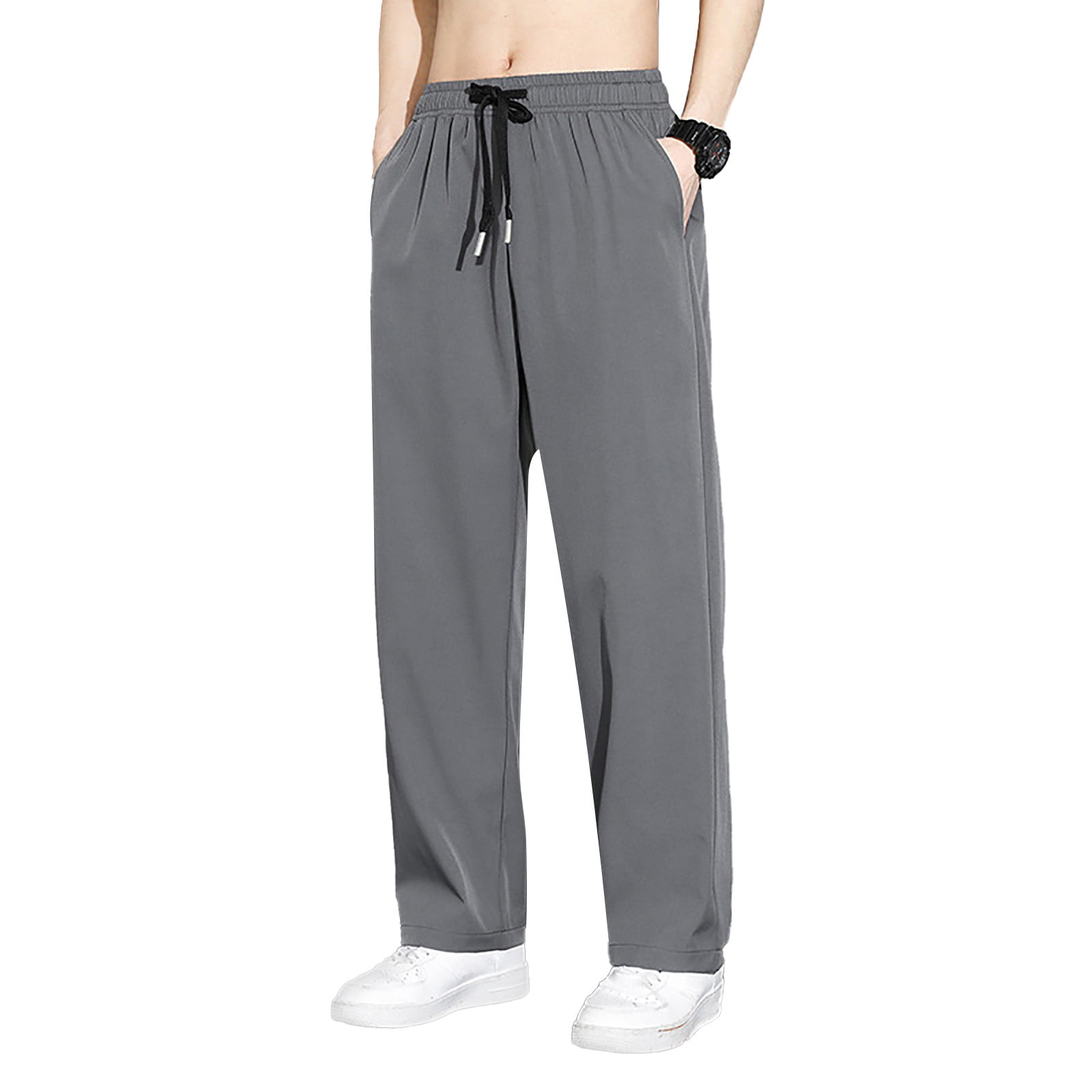 Caqnni Casual Pants For Men Loose Fit Pants for Men Drawstring Pants ...