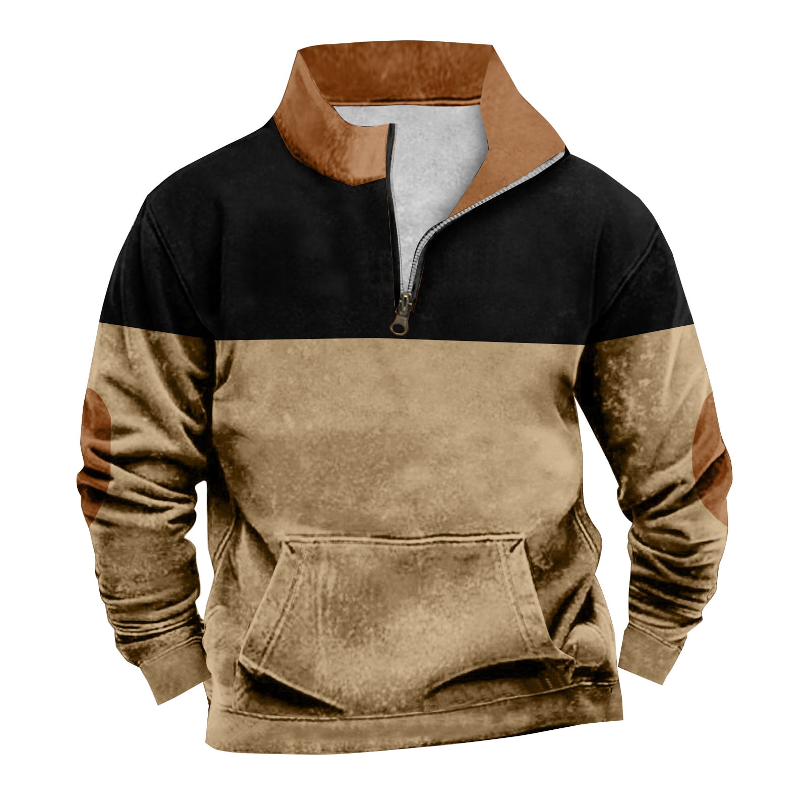 Caqnni Men's Quarter Zip Pullover Lightweight Sweater Jacket Fall ...