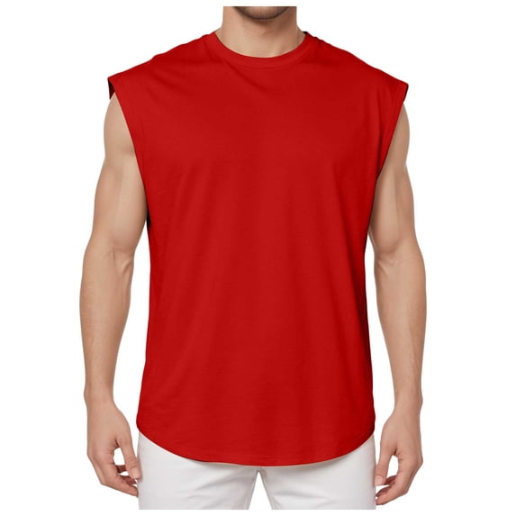 Caqnni Men's Gym Tank Tops Workout Muscle Tee Sleeveless Bodybuilding ...