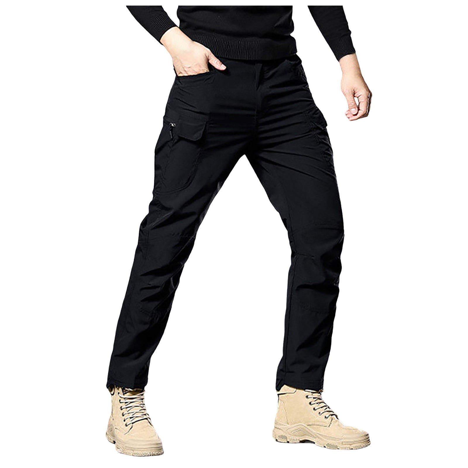 Caqnni Men's Hiking Travel Pants, Slim Fit Joggers, Quick Dry Outdoor ...