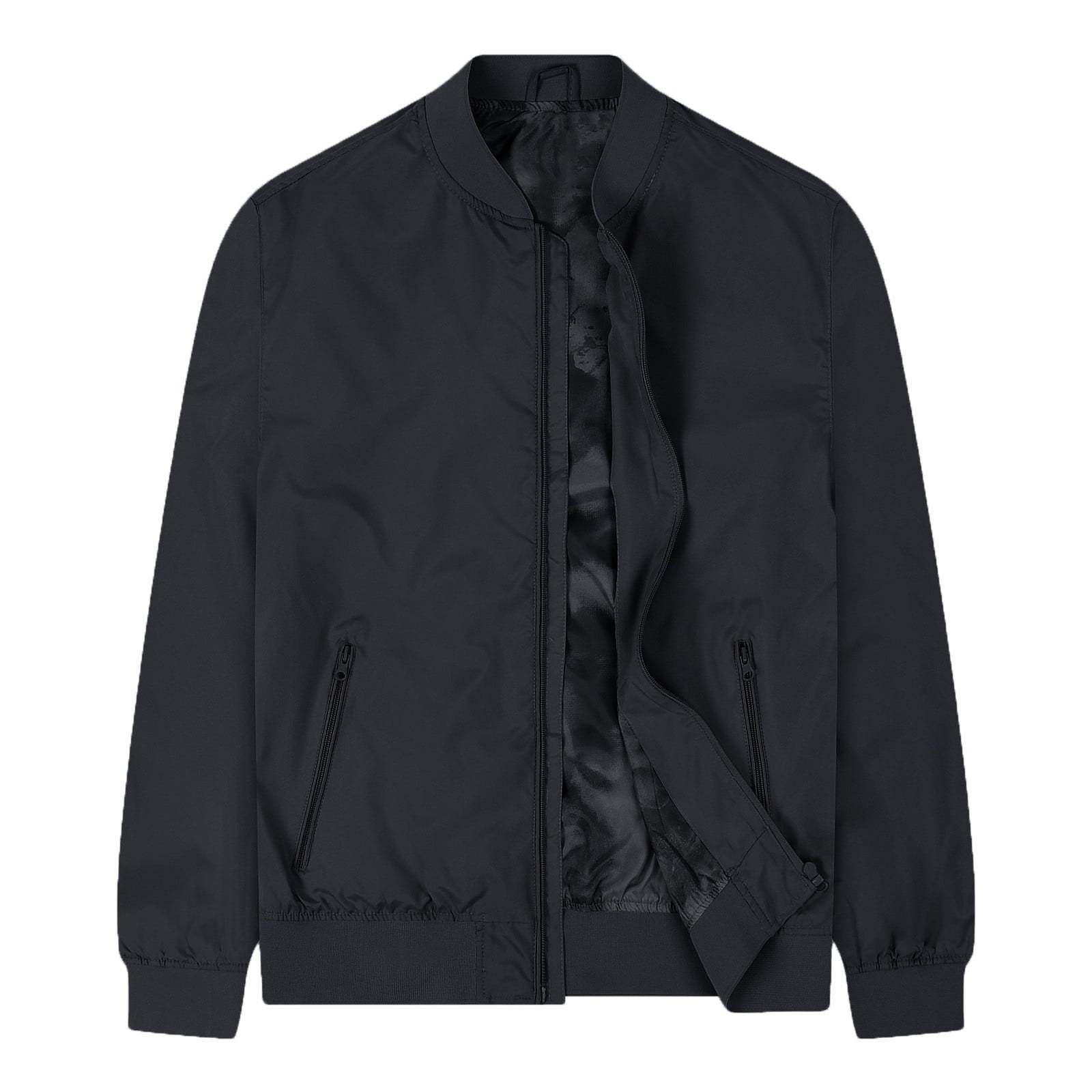 Caqnni Men's Lightweight Jacket Stylish Spring Fall Windbreaker Bomber ...