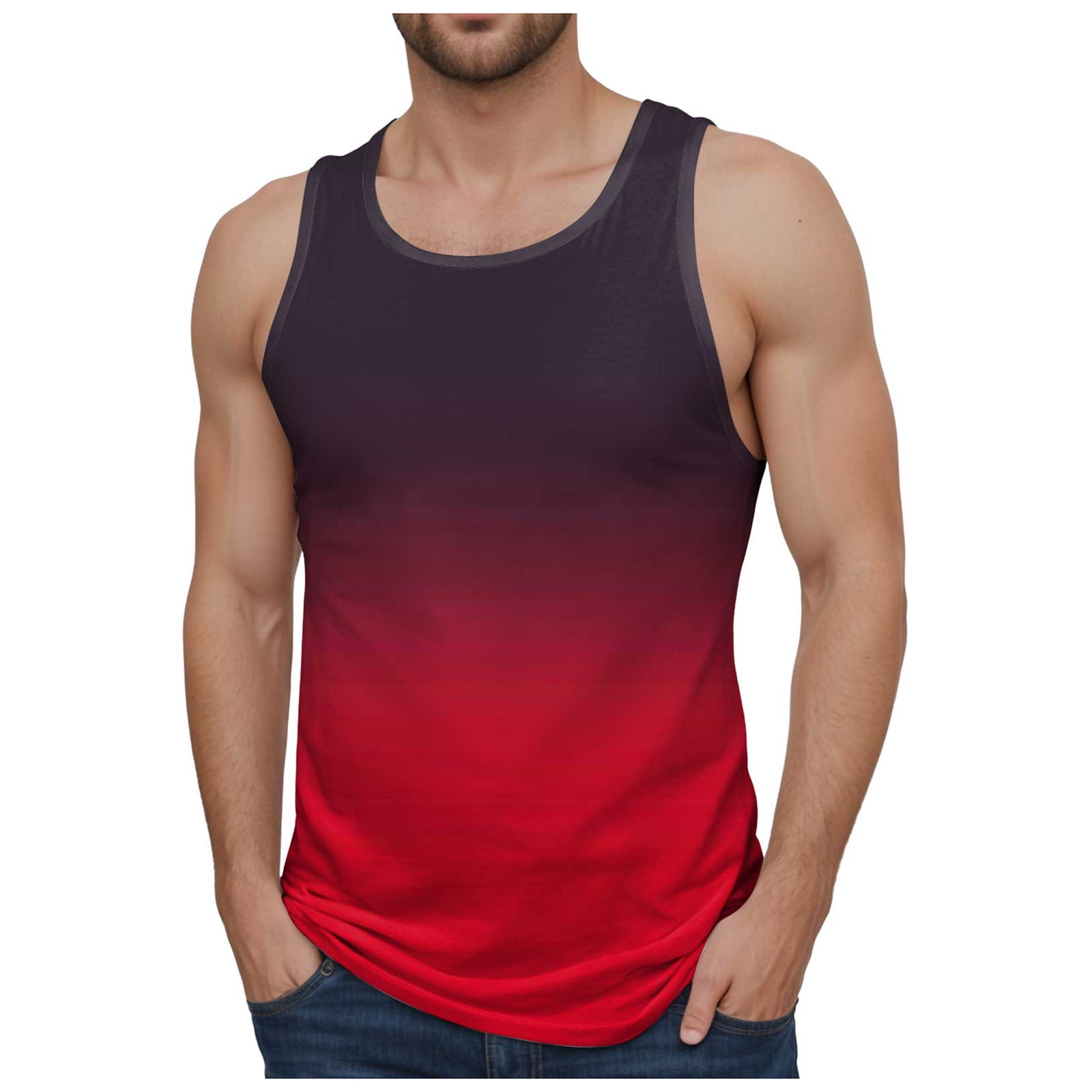 Caqnni Men's Quick Dry Sports Tank Tops Athletic Gym Bodybuilding ...