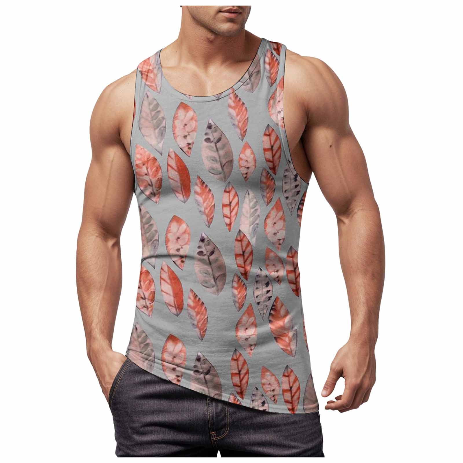 Caqnni Men's Sleeveless Tank Tops Quick Dry Workout Running Gym Muscle ...