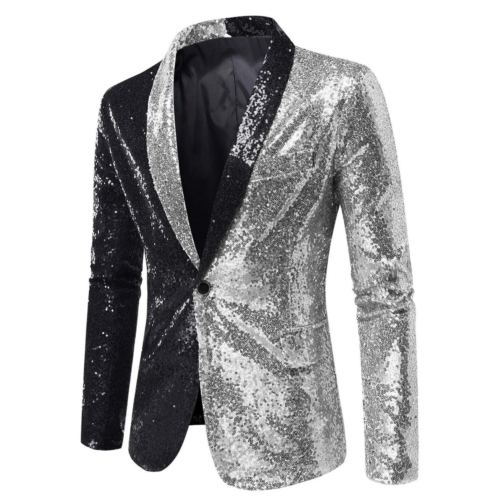 Caqnni Men's Suit,Tailcoat Swallowtail Shiny Party Wedding Blazer Slim ...