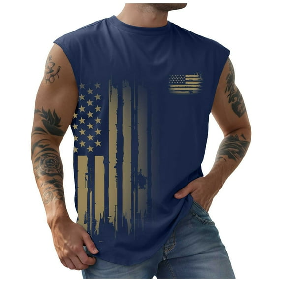 Caqnni Men's Tank Top Workout Quck Dry Sleeveless Gym Muscle Shirts ...