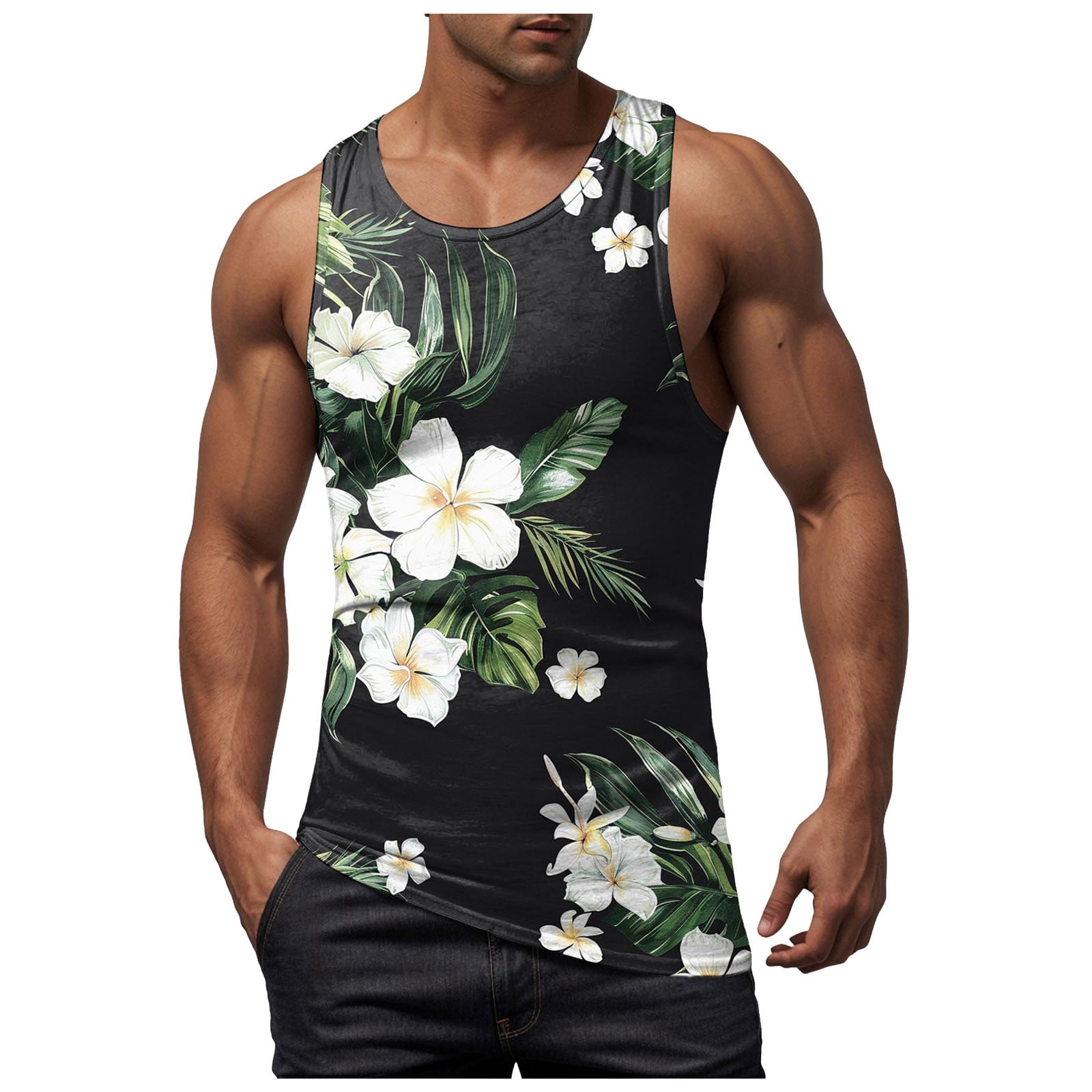 Caqnni Men's Tank Tops Sleeveless Shirts Tees Casual Tops Cool Summer ...