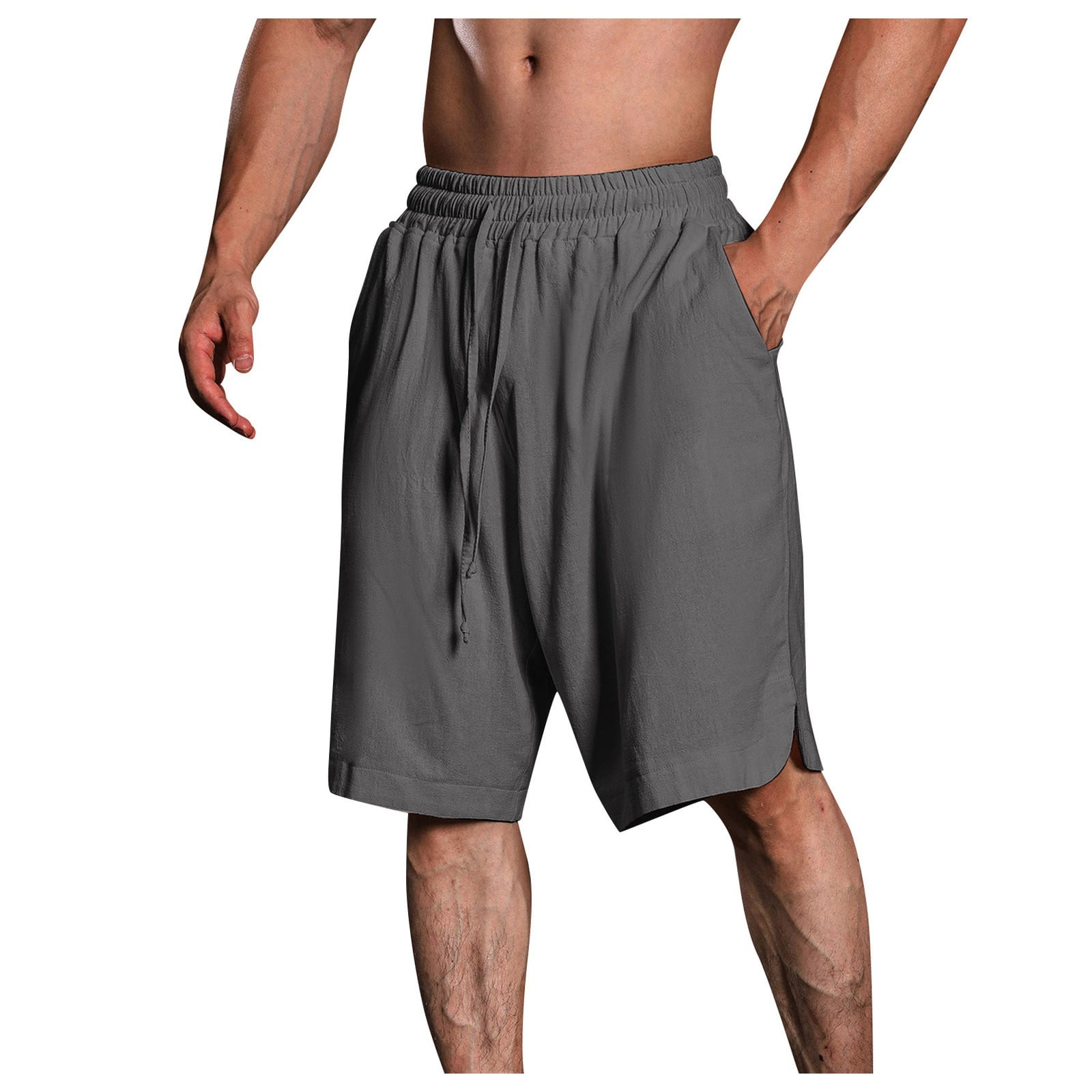 Caqnni Men's Hiking Casual Shorts Outdoor Casual Trousers Drawstring ...