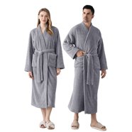 PAVILIA Mens Full Length Fleece Bathrobe with Pockets, Microfiber ...