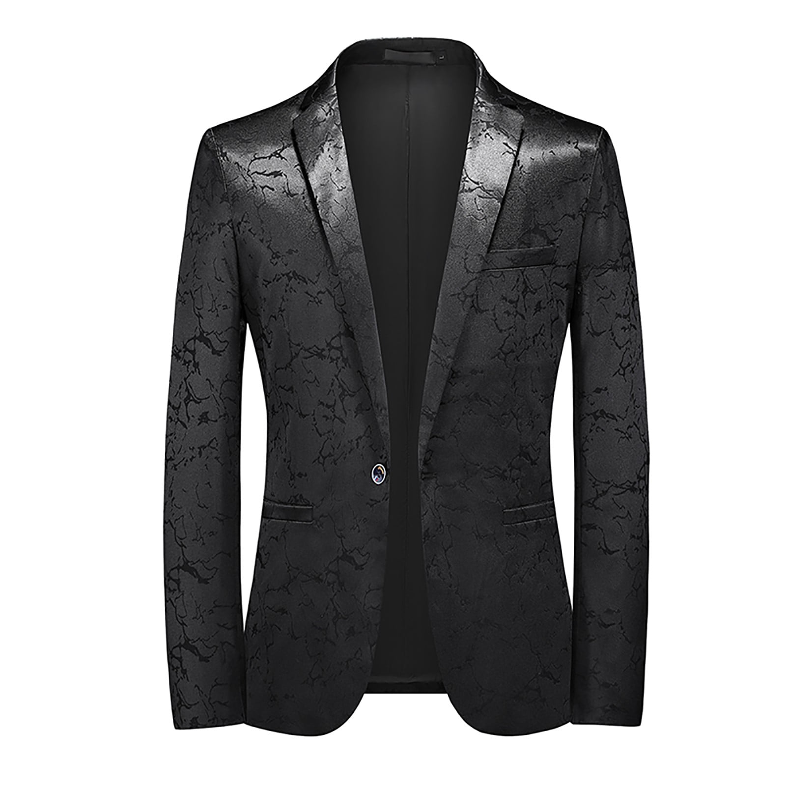 Caqnni Mens Sequin Blazer Metallic Disco Prom Shiny Jacket Wedding ...
