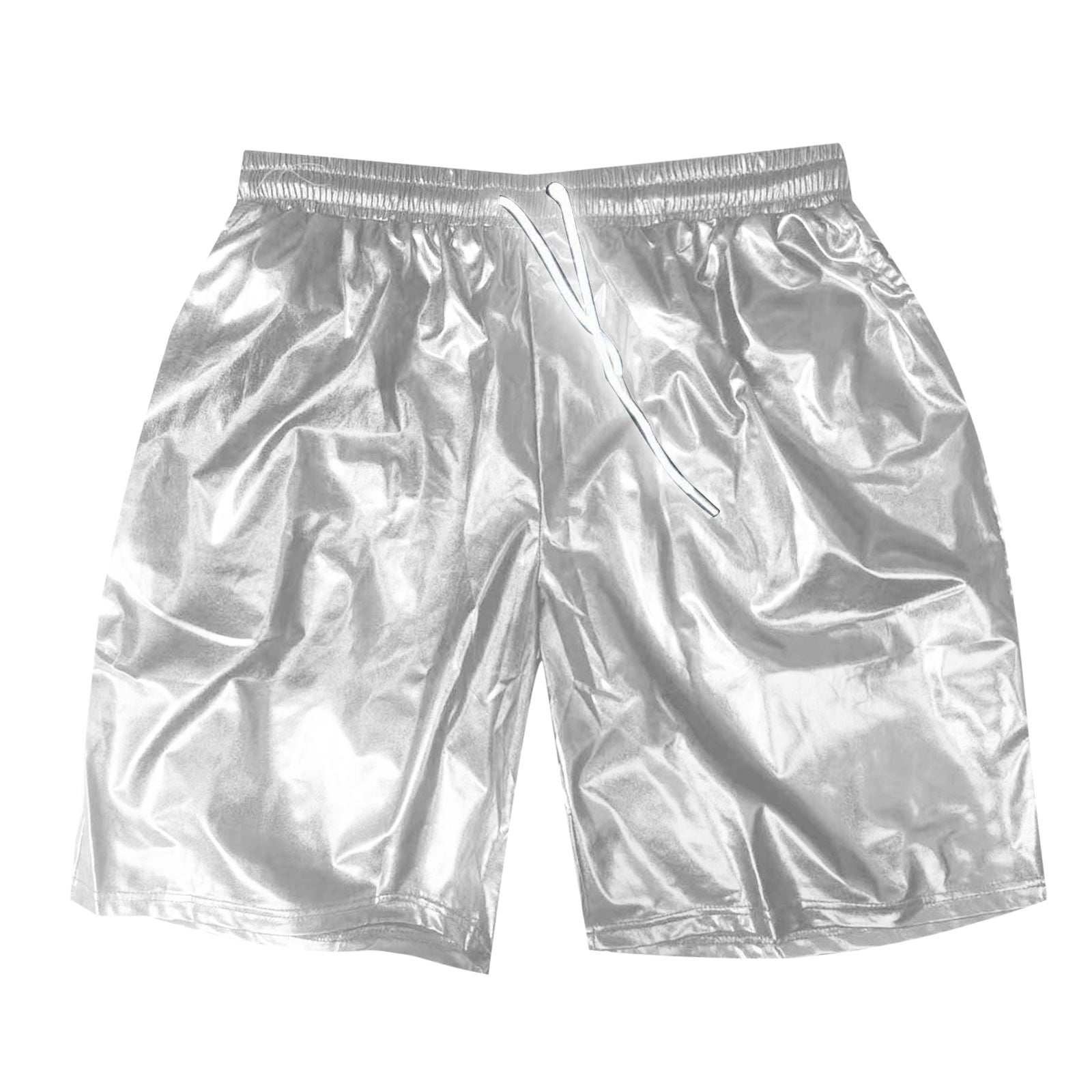 Caqnni Mens Shorts Sexy Metallic Shiny Sparkly Hot Drawstring Pockets ...